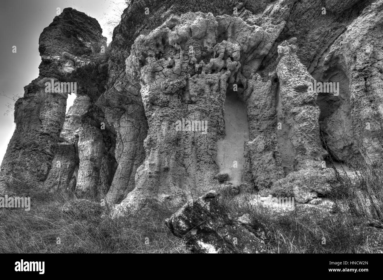 Walking trail in valley Black and White Stock Photos & Images - Alamy