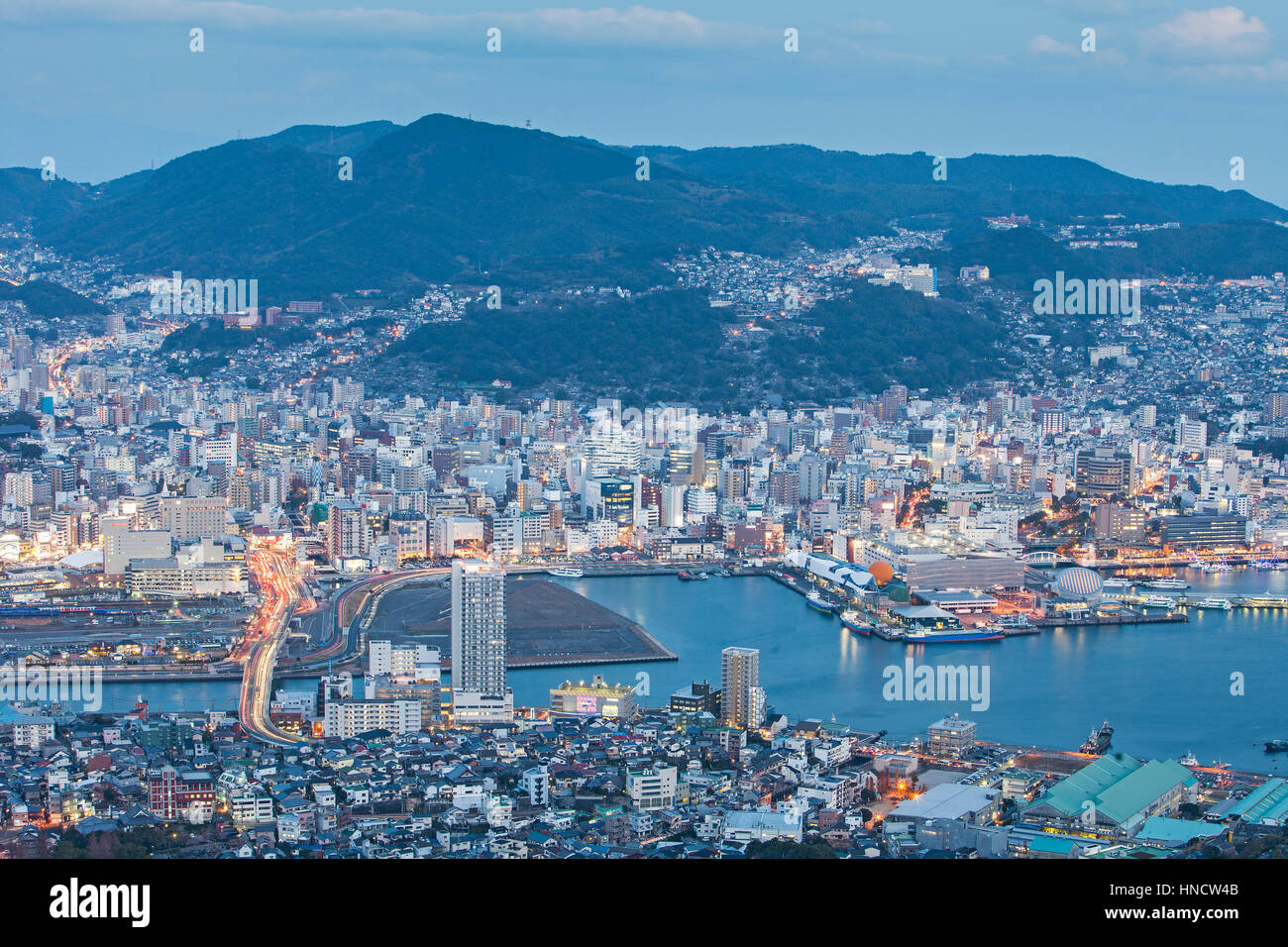 Panorama, panoramic, Townscape, Nagasaki, Japan Stock Photo - Alamy