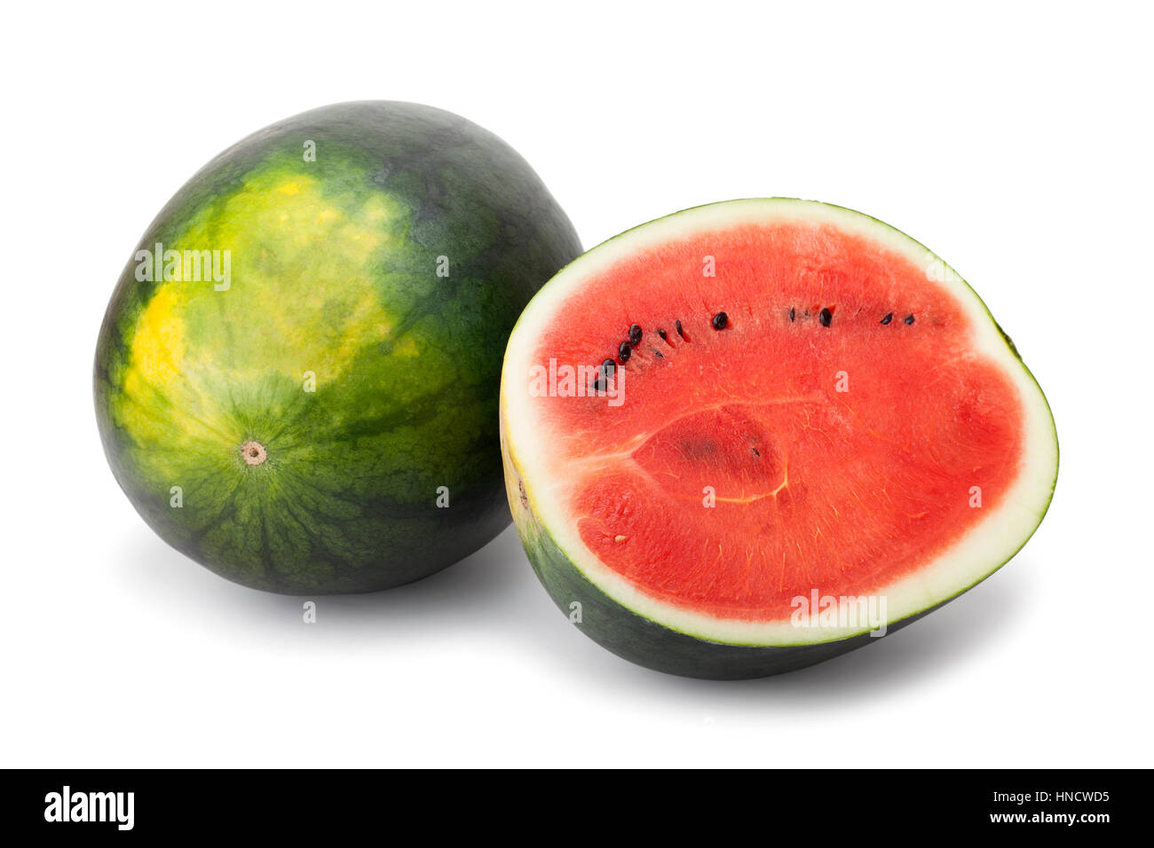 watermelon isolated on white background with clipping path and soft ...