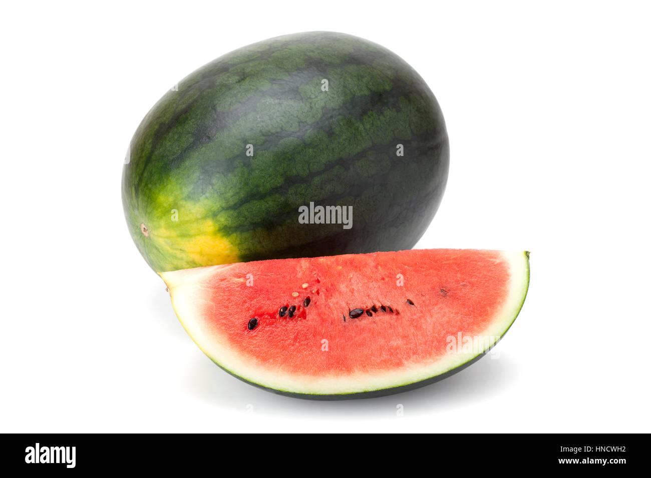 watermelon isolated on white background with clipping path and soft ...