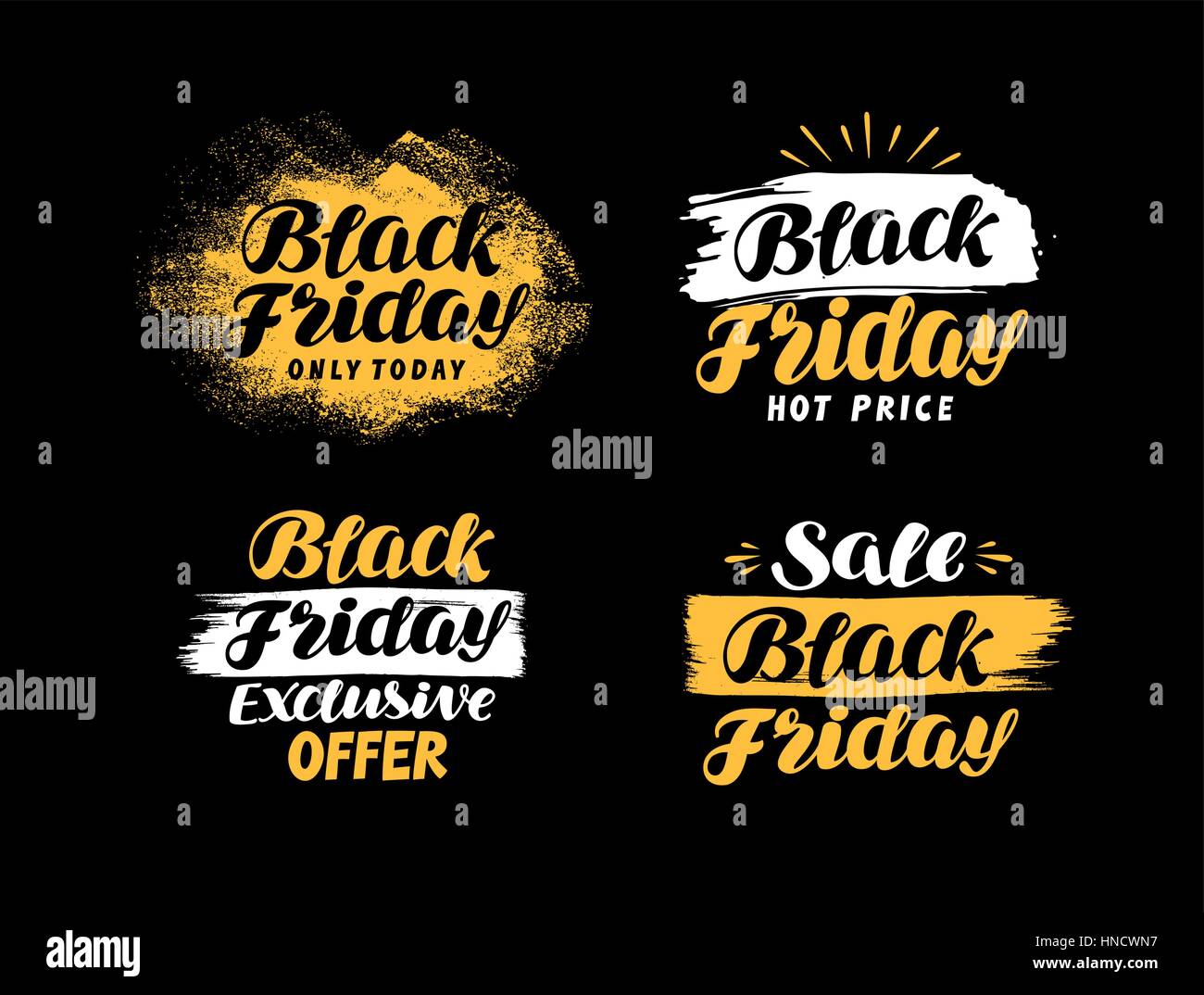 Sale, black Friday label. Lettering, calligraphy vector illustration ...