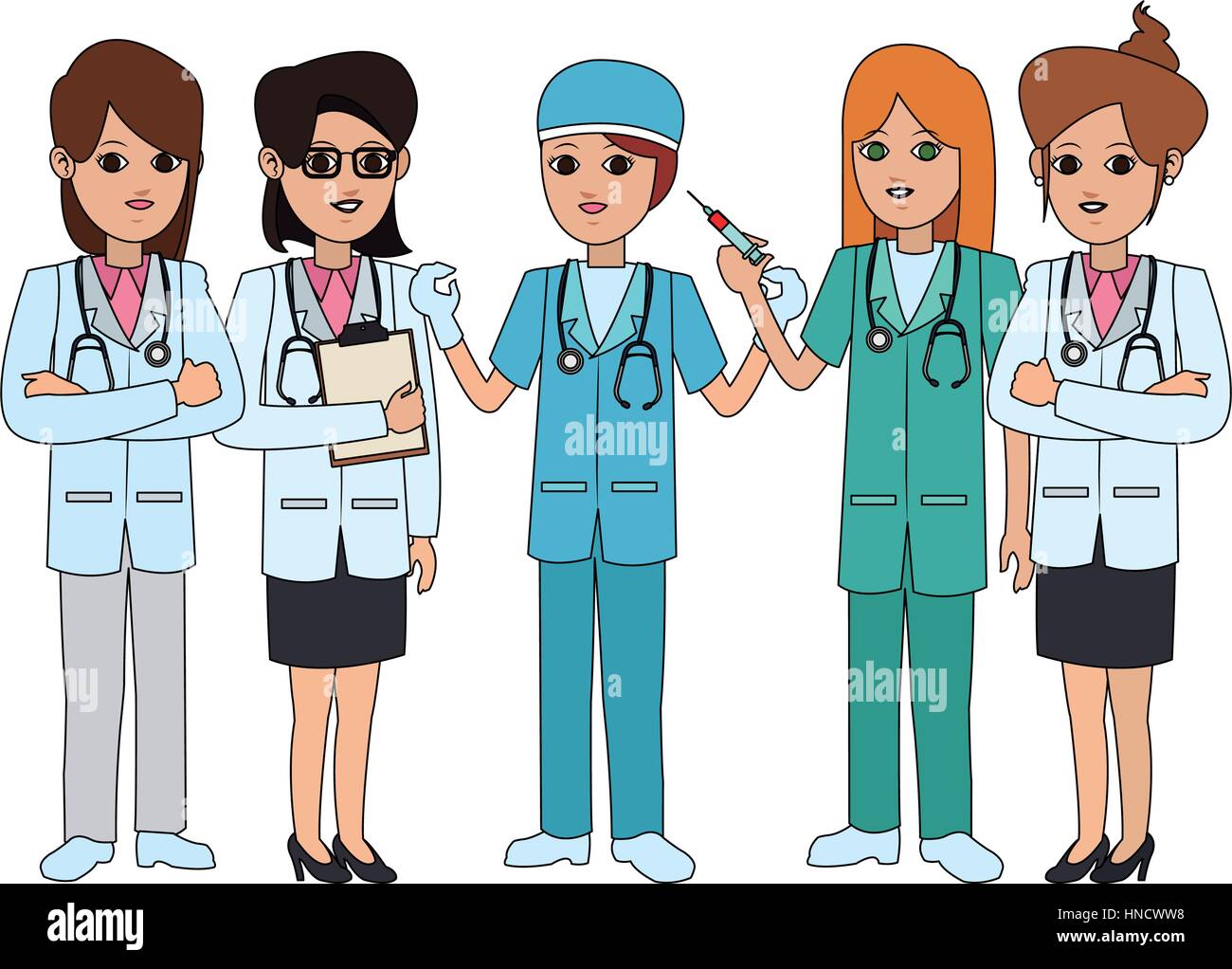group of physicians medical doctor icon image vector illustration ...