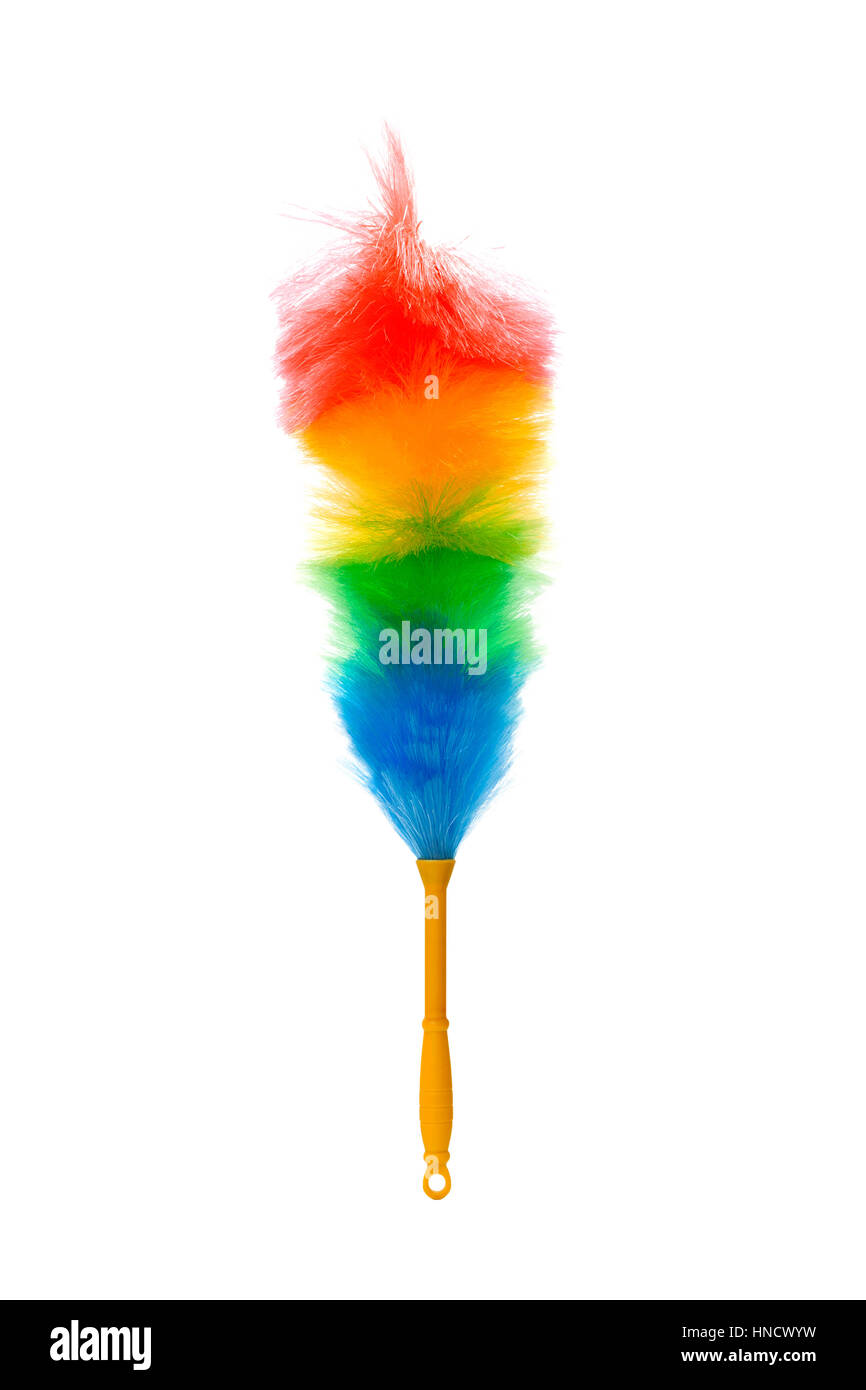 colorful soft duster isolated on white background Stock Photo - Alamy