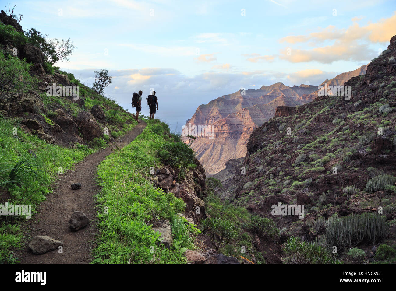Trekking on Gran Canaria Island to Gui Gui beach Stock Photo - Alamy