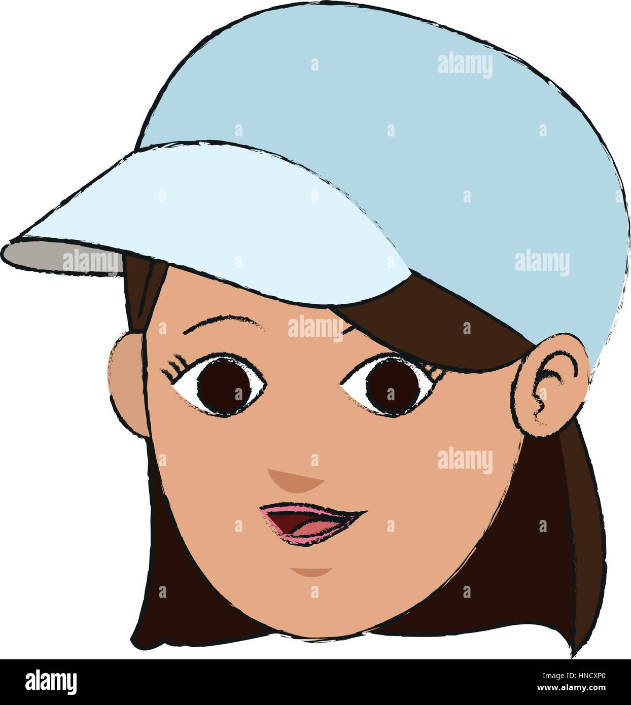 woman with a cap over white background. vector illustration Stock ...