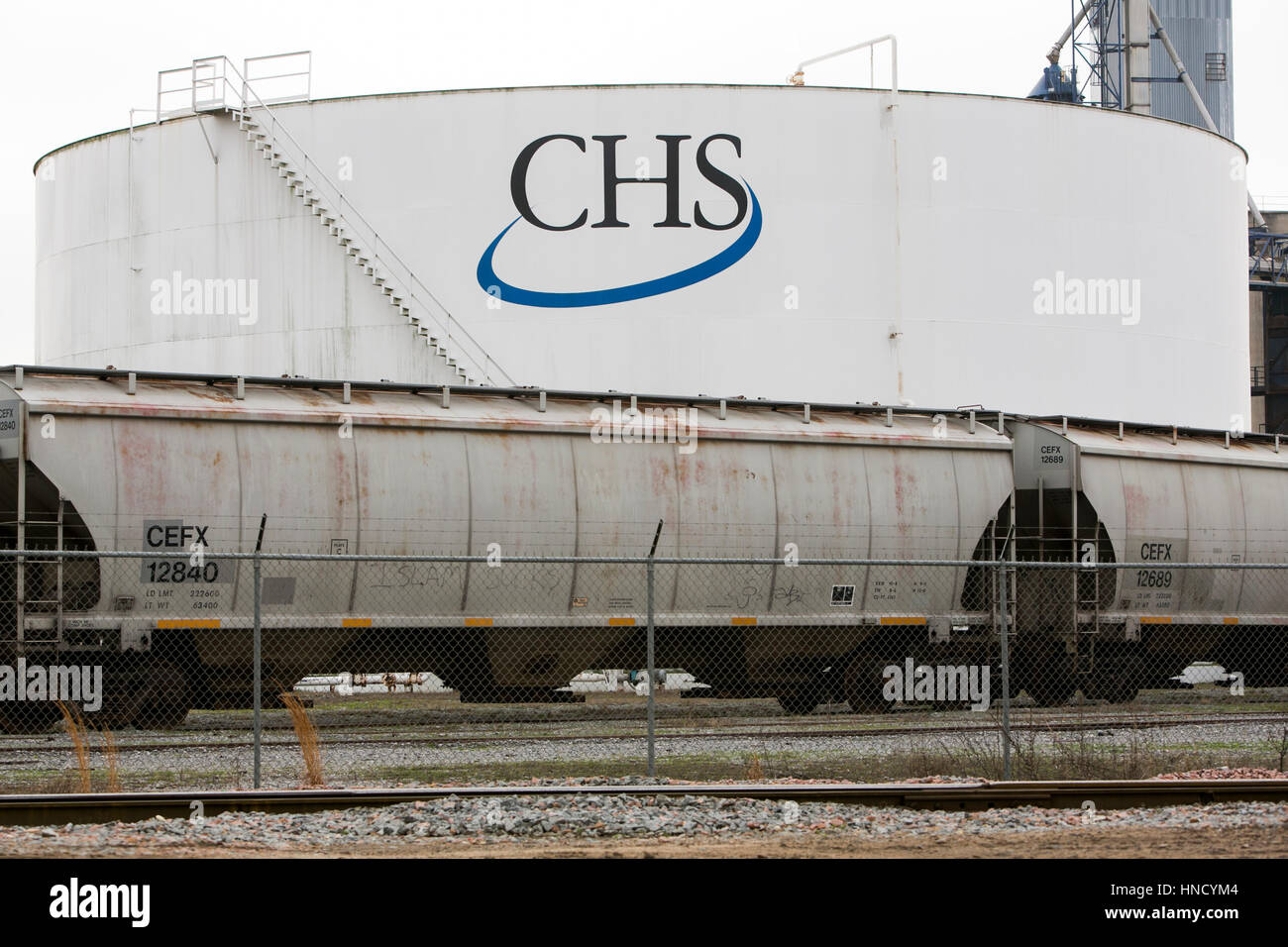 A logo sign outside of a facility occupied by CHS Inc., in Memphis ...