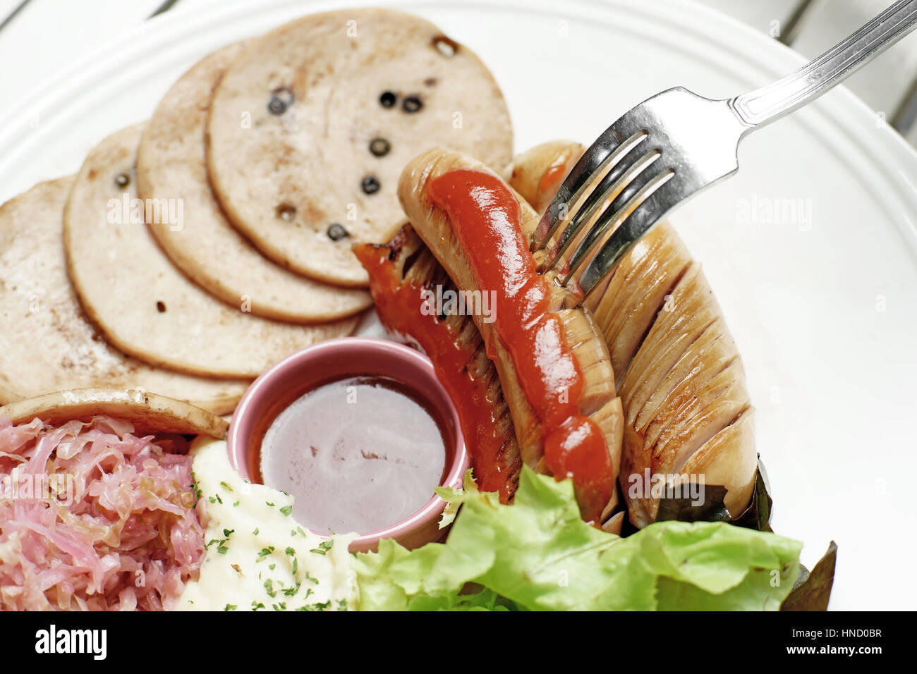 Barbecue sausage table hi-res stock photography and images - Alamy