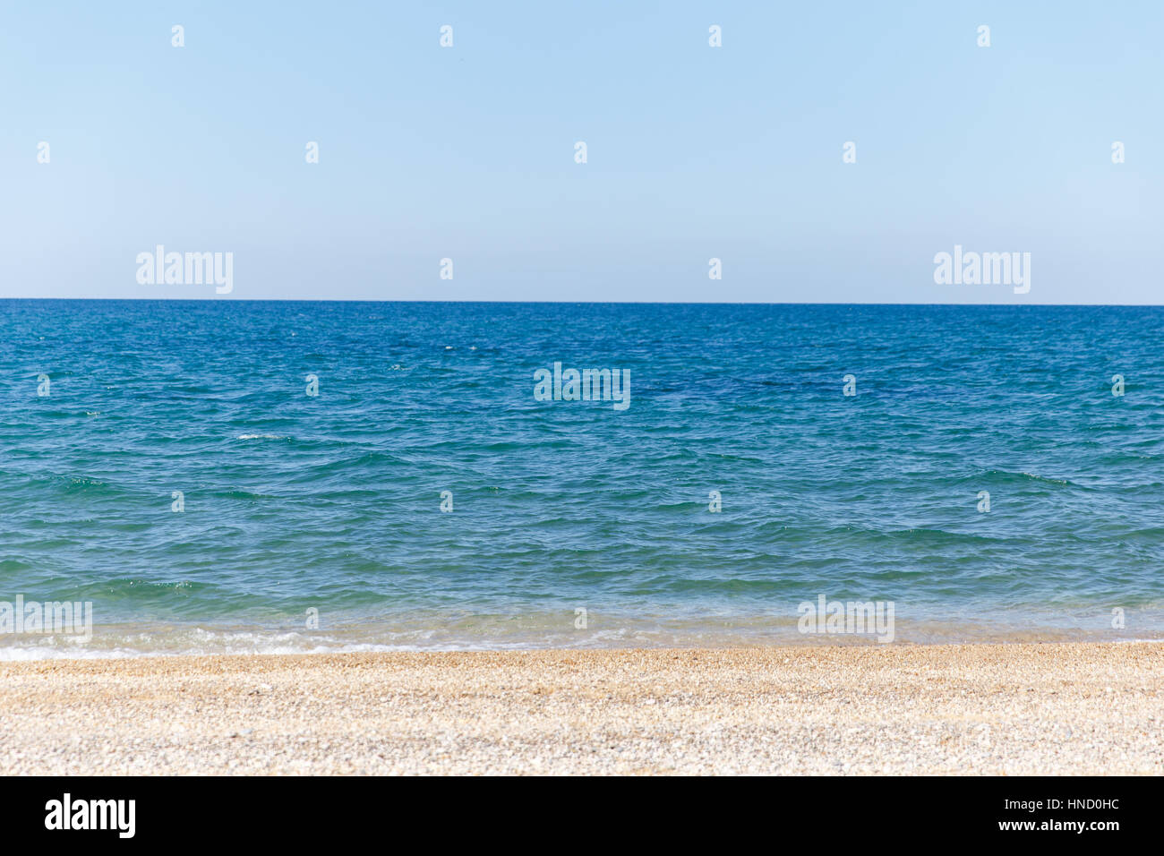 Photo of sandy beach with overlooking sea Stock Photo - Alamy