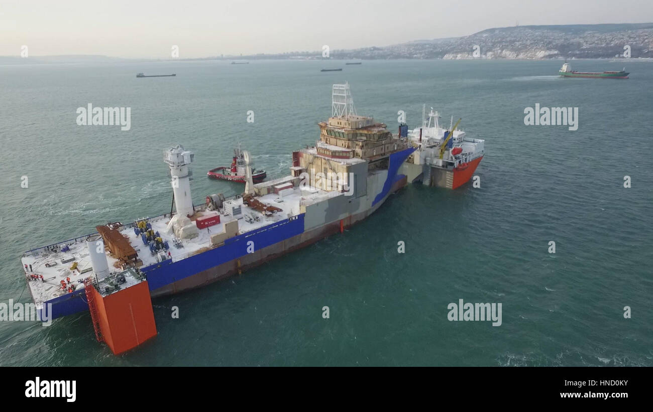 Loaded on the semi-submersible platform ship Transshelf, the body of ...