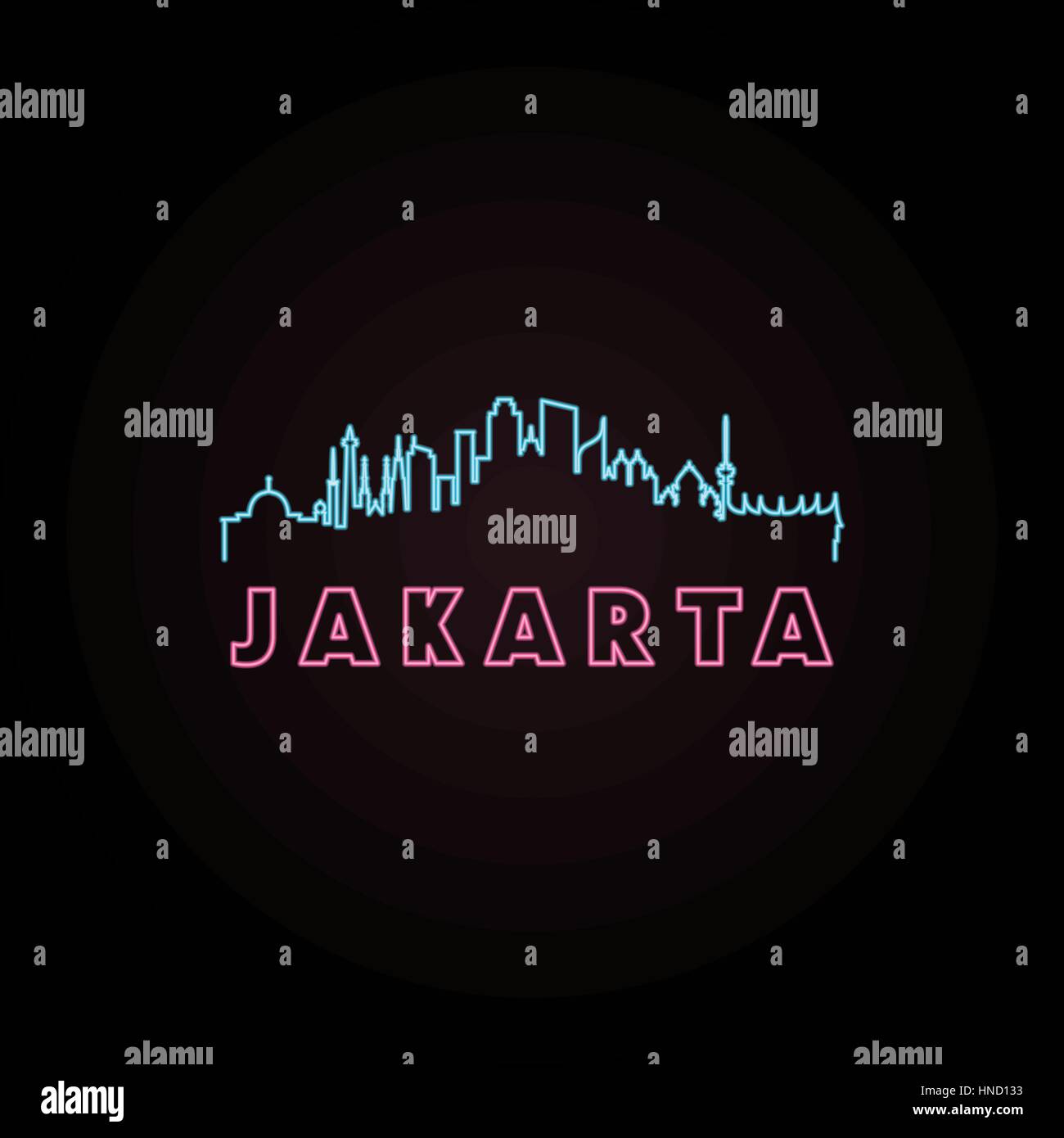 Panoramic view illuminated skyline Stock Vector Images - Alamy