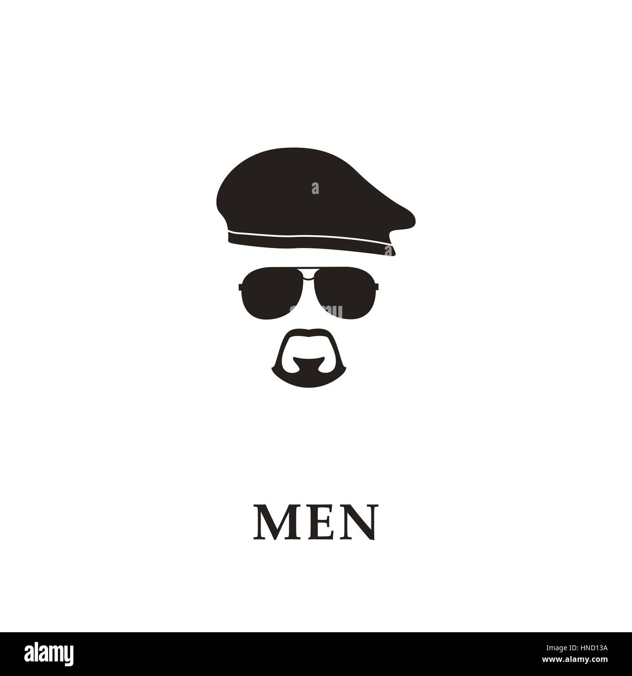 Beret goatee head Stock Vector Images - Alamy