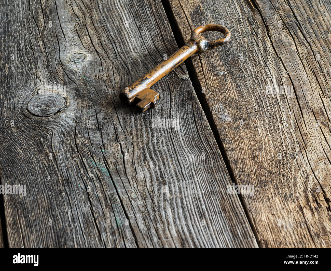 vintage key on old wooden weavered background Stock Photo - Alamy