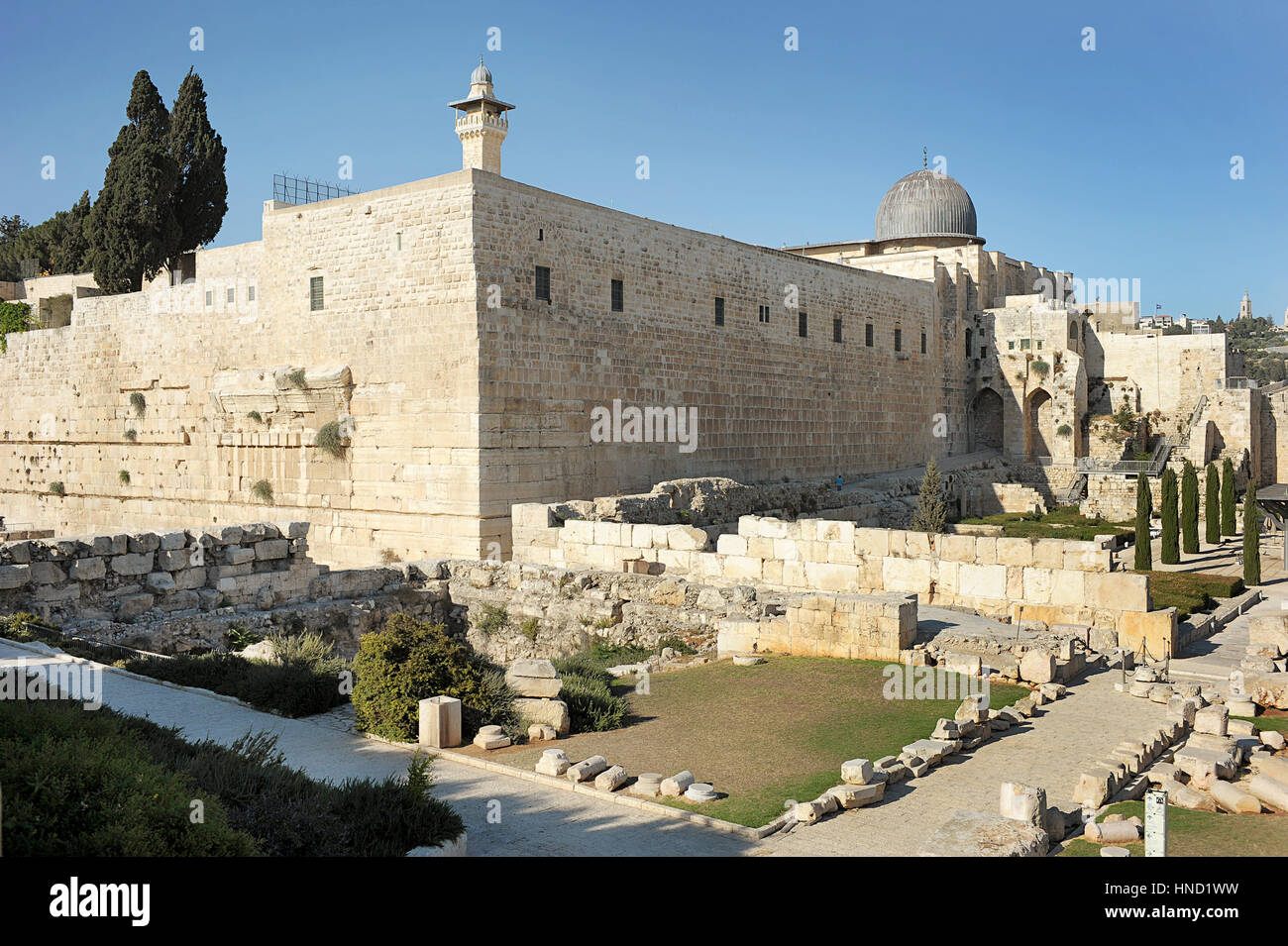 Ancient walls of the old city in Jerusalem Stock Photo - Alamy