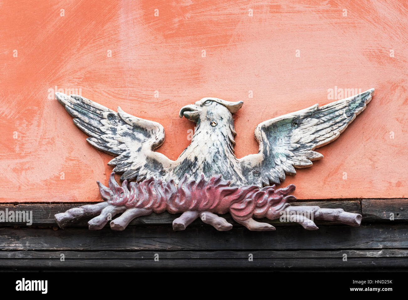 Phoenix Fire Insurance Mark on a building in Lavenham, Suffolk Stock ...