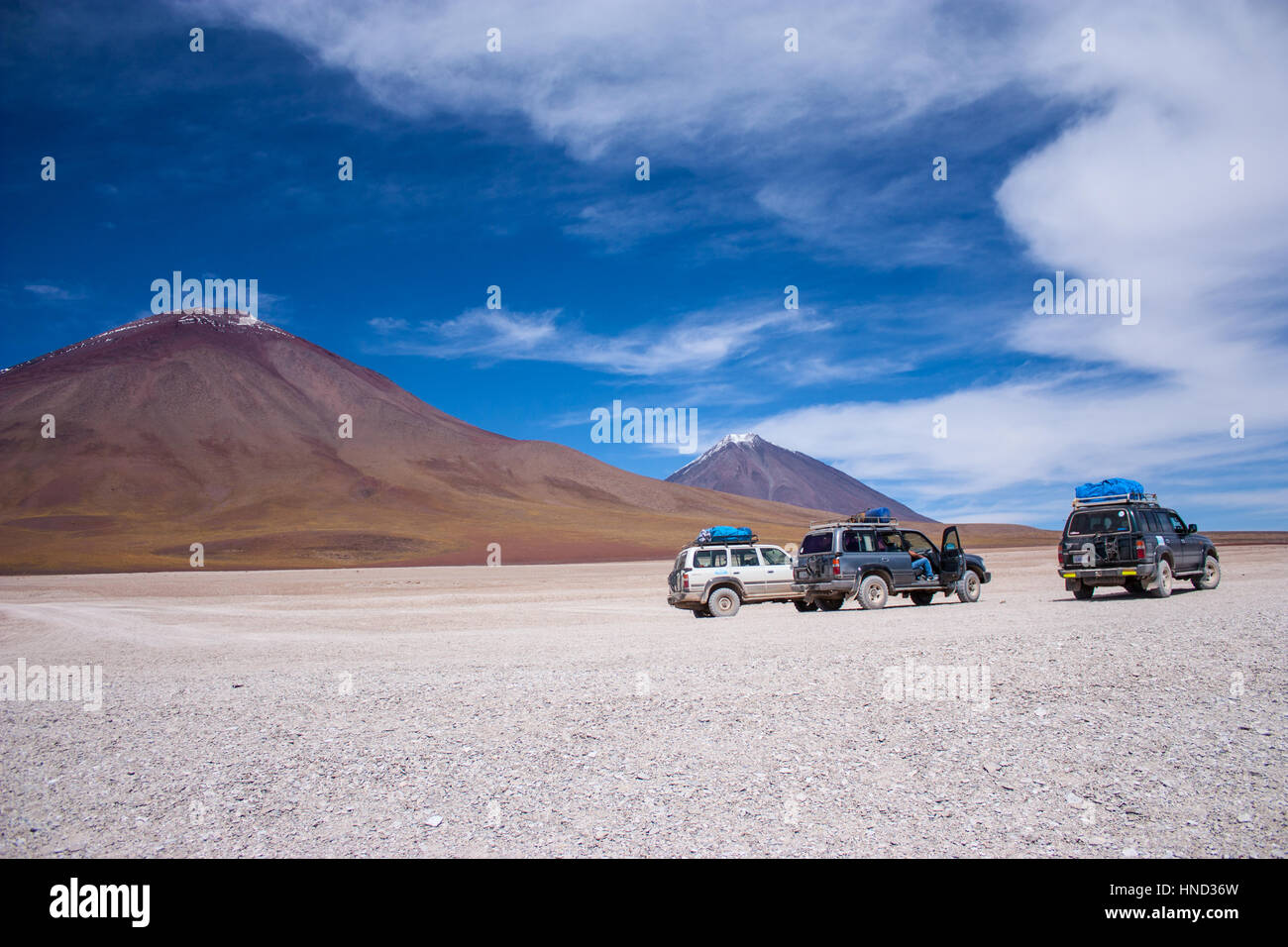 Bolivia Salar de Uyuni altiplano landscape volcano lake and desert ...