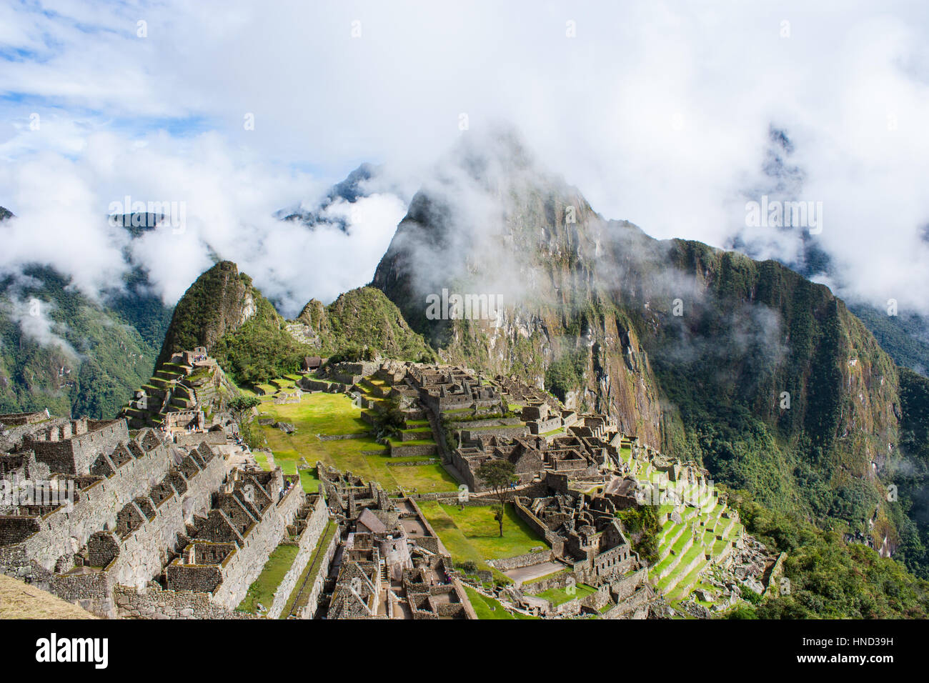 Machu Picchu Peru ancient inca stone ruin civilization houses on a hill ...