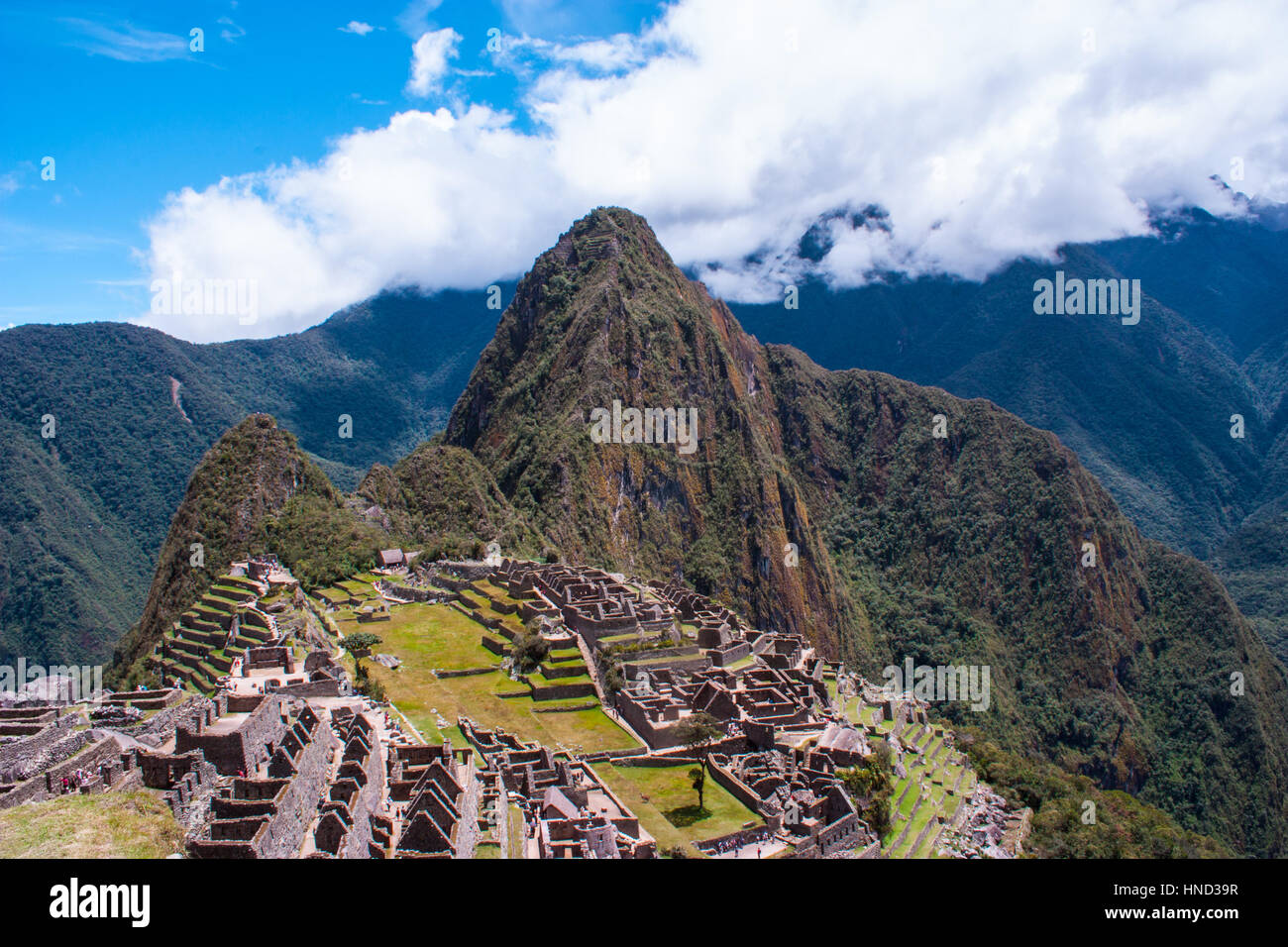 Machu Picchu Peru ancient inca stone ruin civilization houses on a hill ...