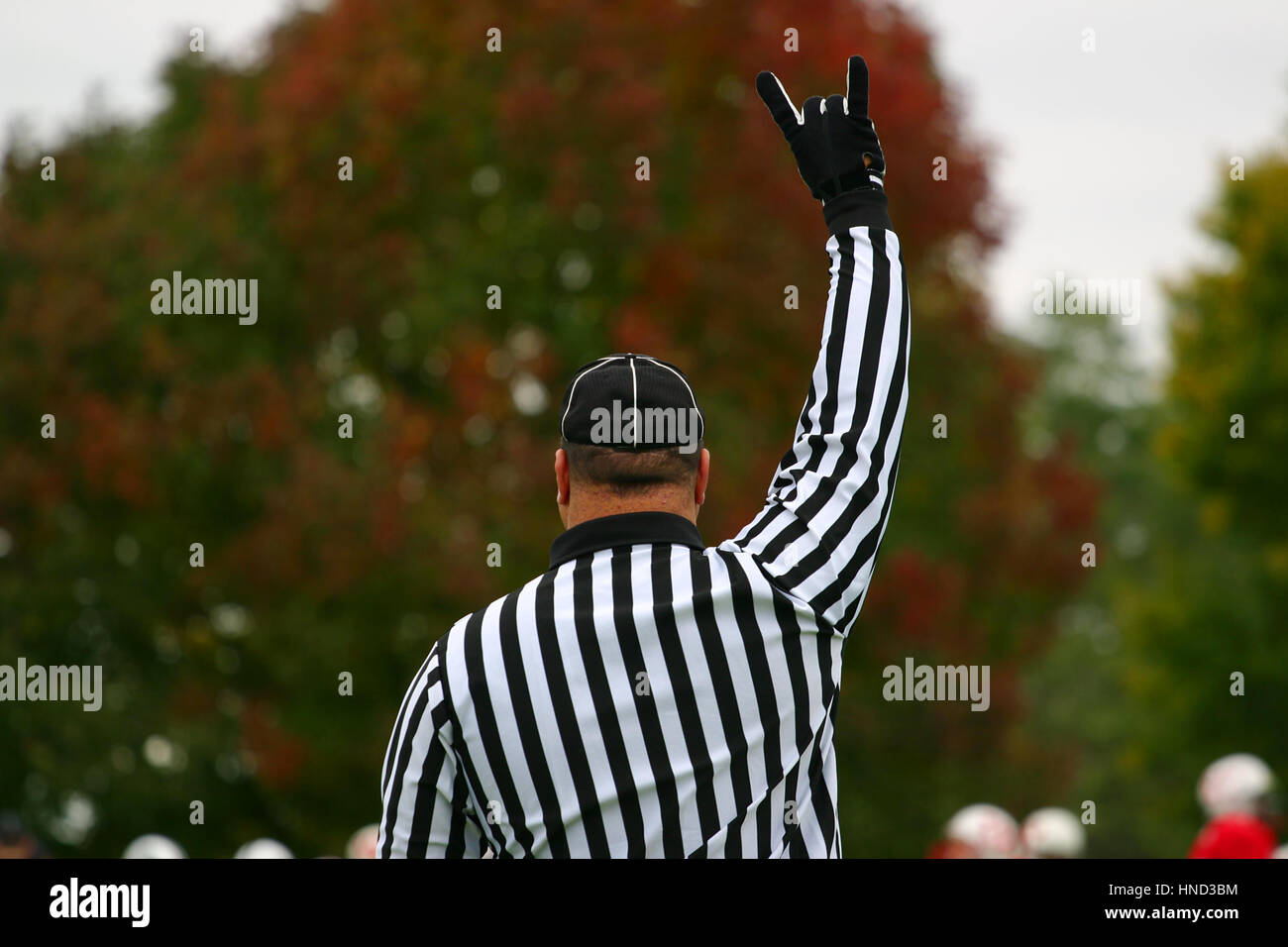 A referee with his hand in the air Stock Photo - Alamy