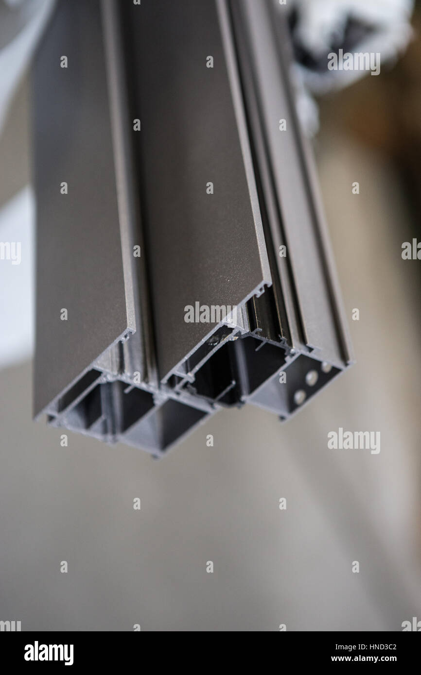 Many profiles./Aluminum aluminum color, industrial processes Stock ...
