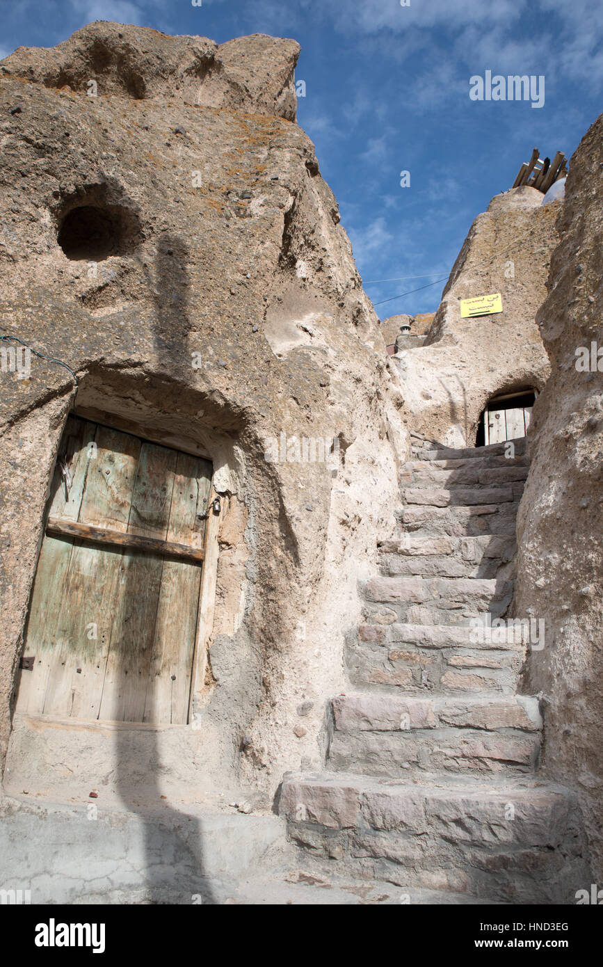 Traditional cliff dwellings of ancient village of Kandovan, East ...