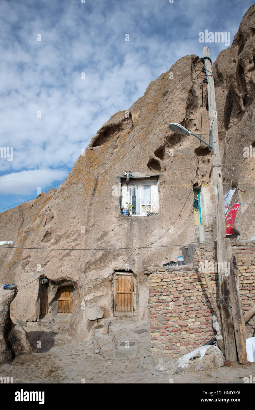 Traditional cliff dwellings of ancient village of Kandovan, East ...