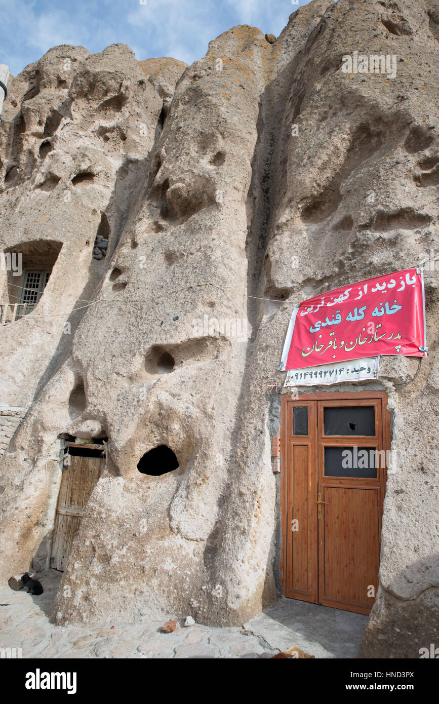 Traditional cliff dwellings of ancient village of Kandovan, East ...