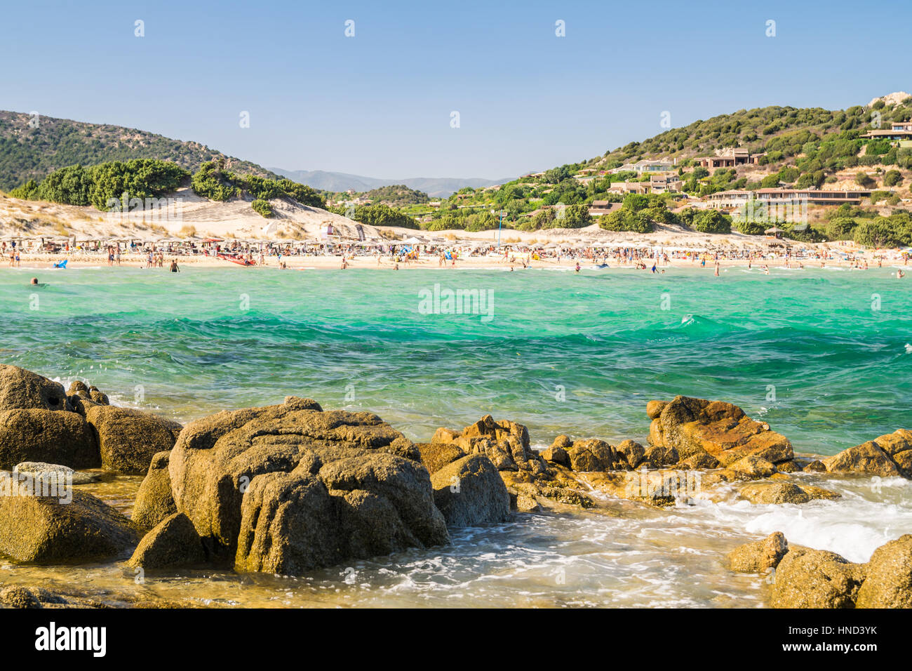 Panorama of the wonderful beaches of Chia, Sardinia, Italy Stock Photo ...