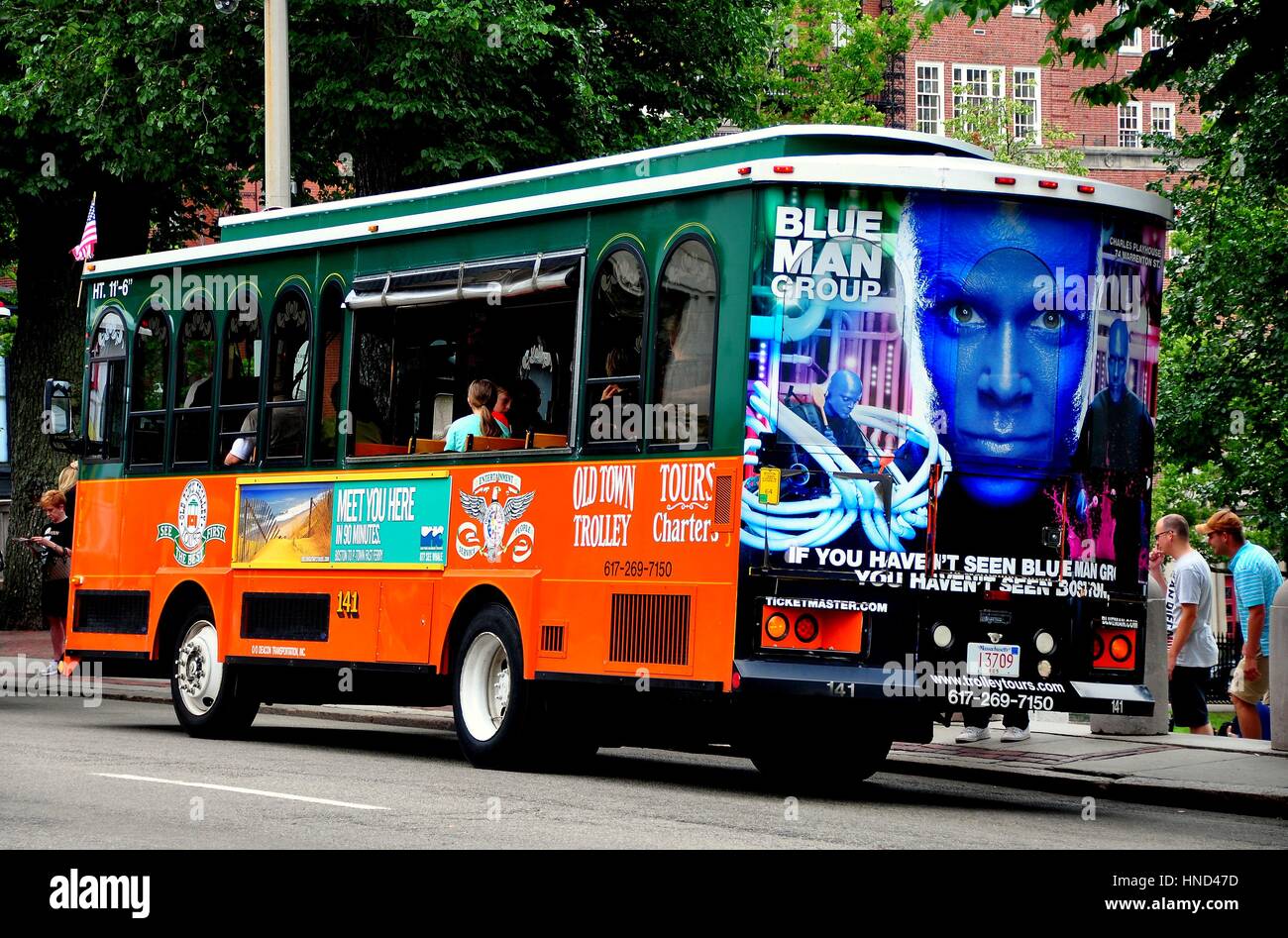 Boston, Massachusetts - July 13, 2013: Old Town Trolley tourist bus ...