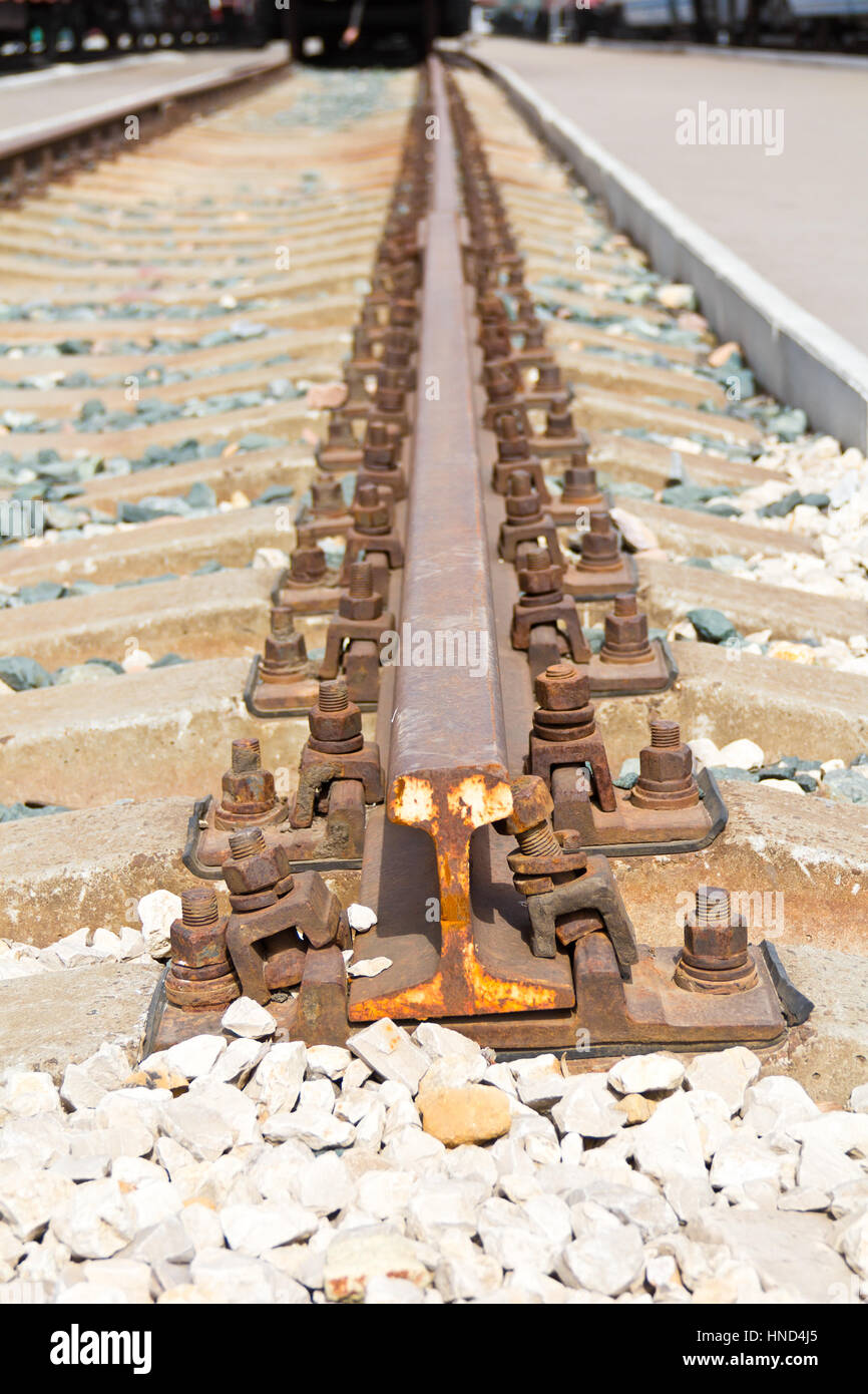 Antique style old way on rusty railway Stock Photo - Alamy