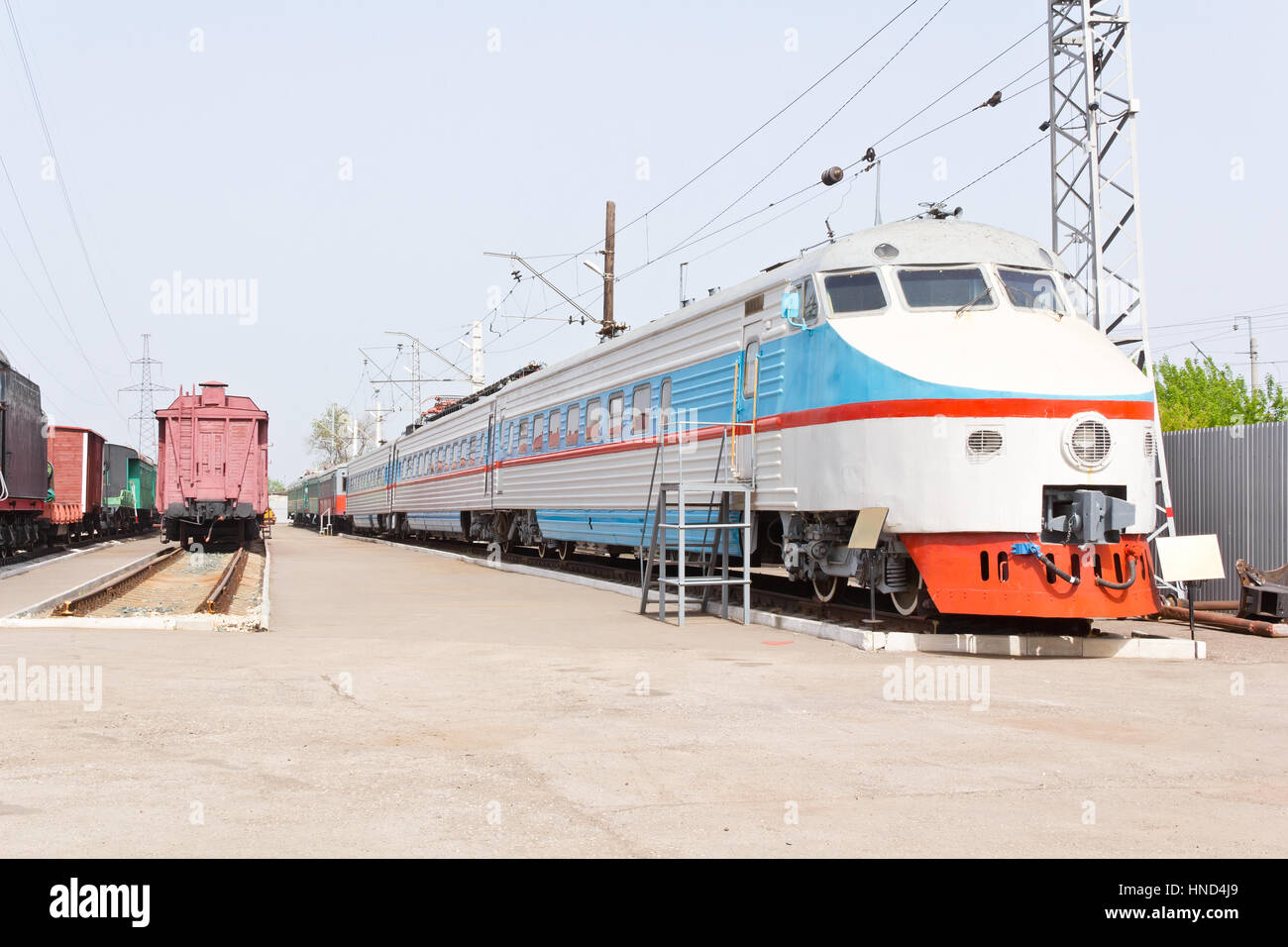 Photo of Russian rail road locomotive in Samara Stock Photo - Alamy