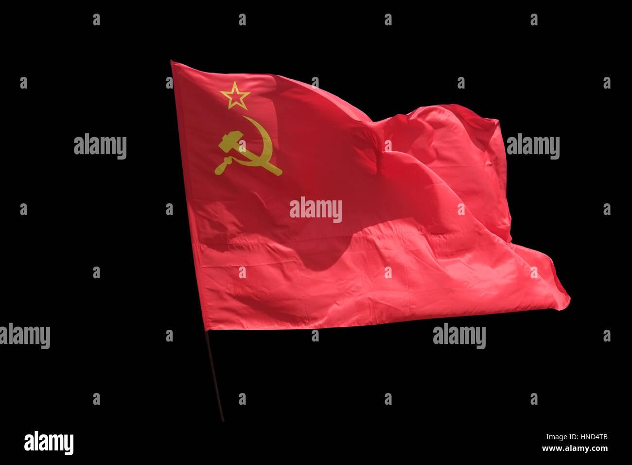 The flag of the Soviet Union waving in the The flag Red Stock Photo - Alamy