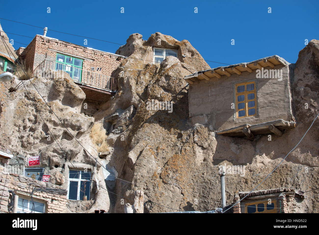 Traditional cliff dwellings of ancient village of Kandovan, East ...