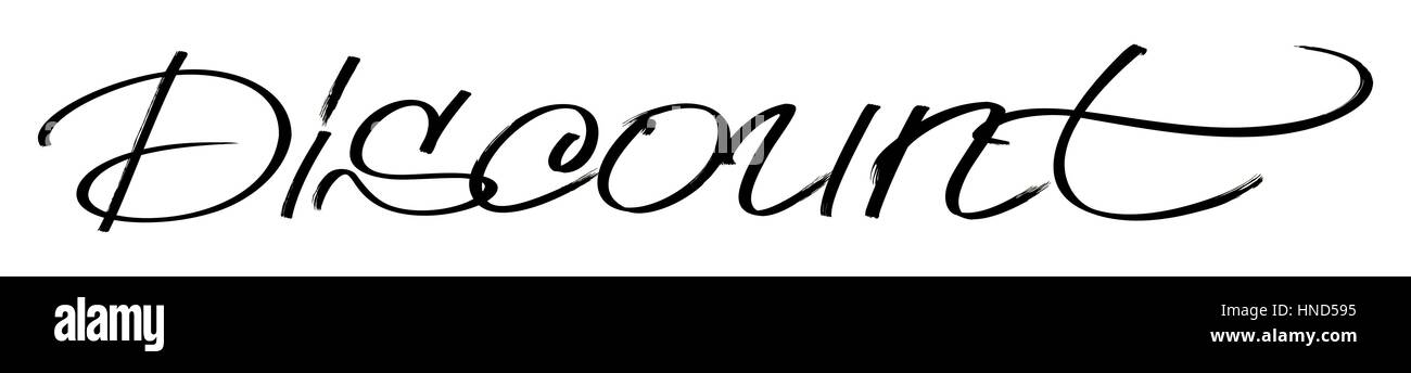 Hand drawn black ink vector lettering of discount word Stock Vector ...