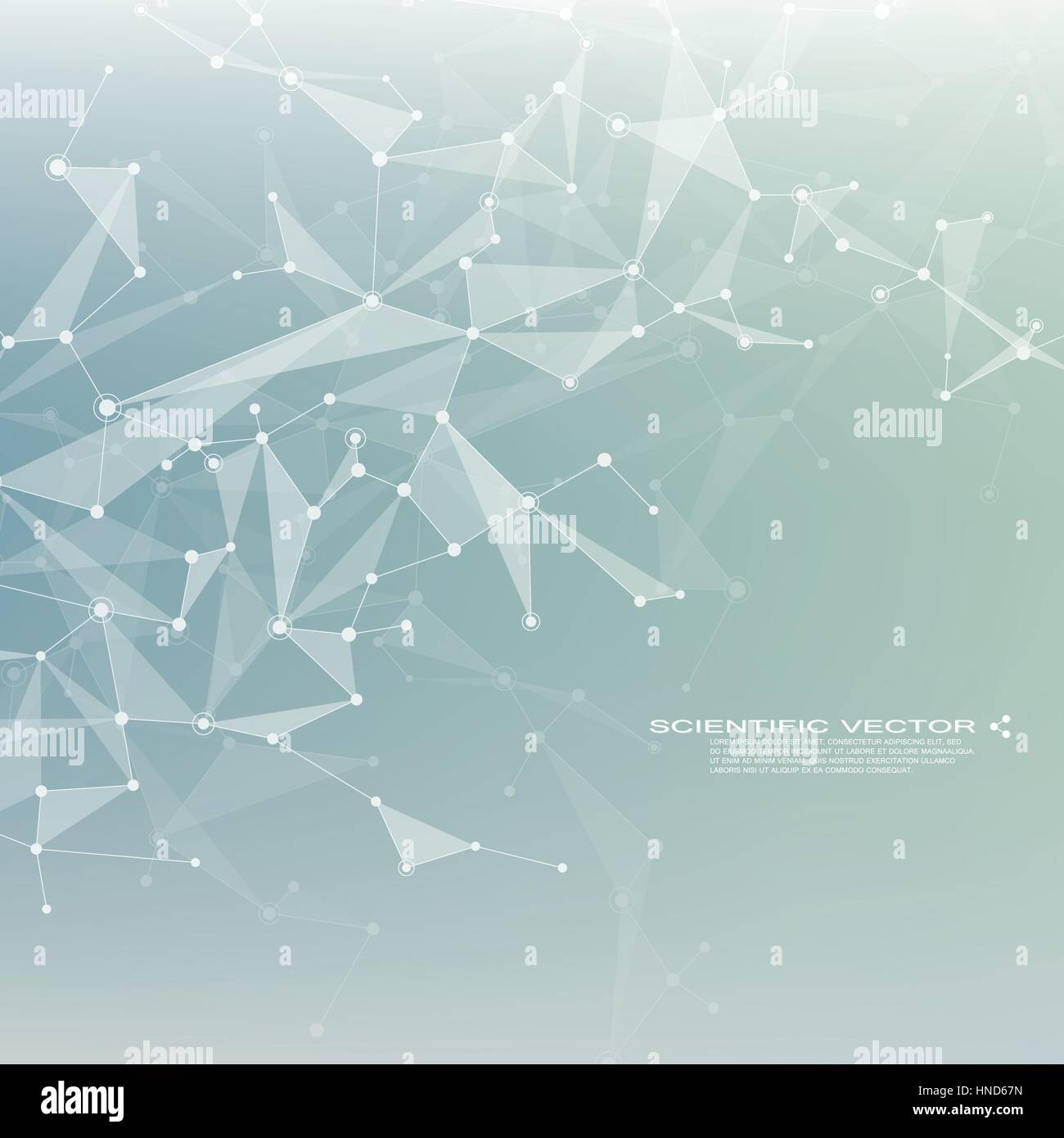 Molecule DNA and neurons vector. Molecular structure. Connected lines ...
