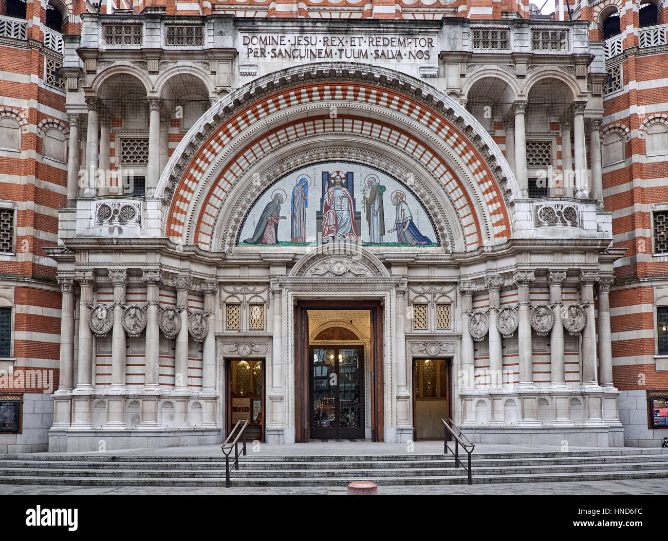 Stairs and entrance to Westminster Cathedral in London City Stock Photo ...
