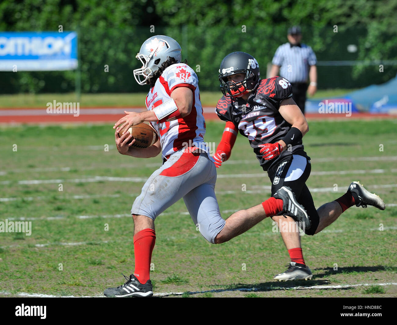 American Football players, in Italy Stock Photo - Alamy