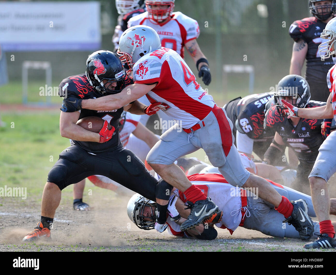 American Football players, in Italy Stock Photo - Alamy
