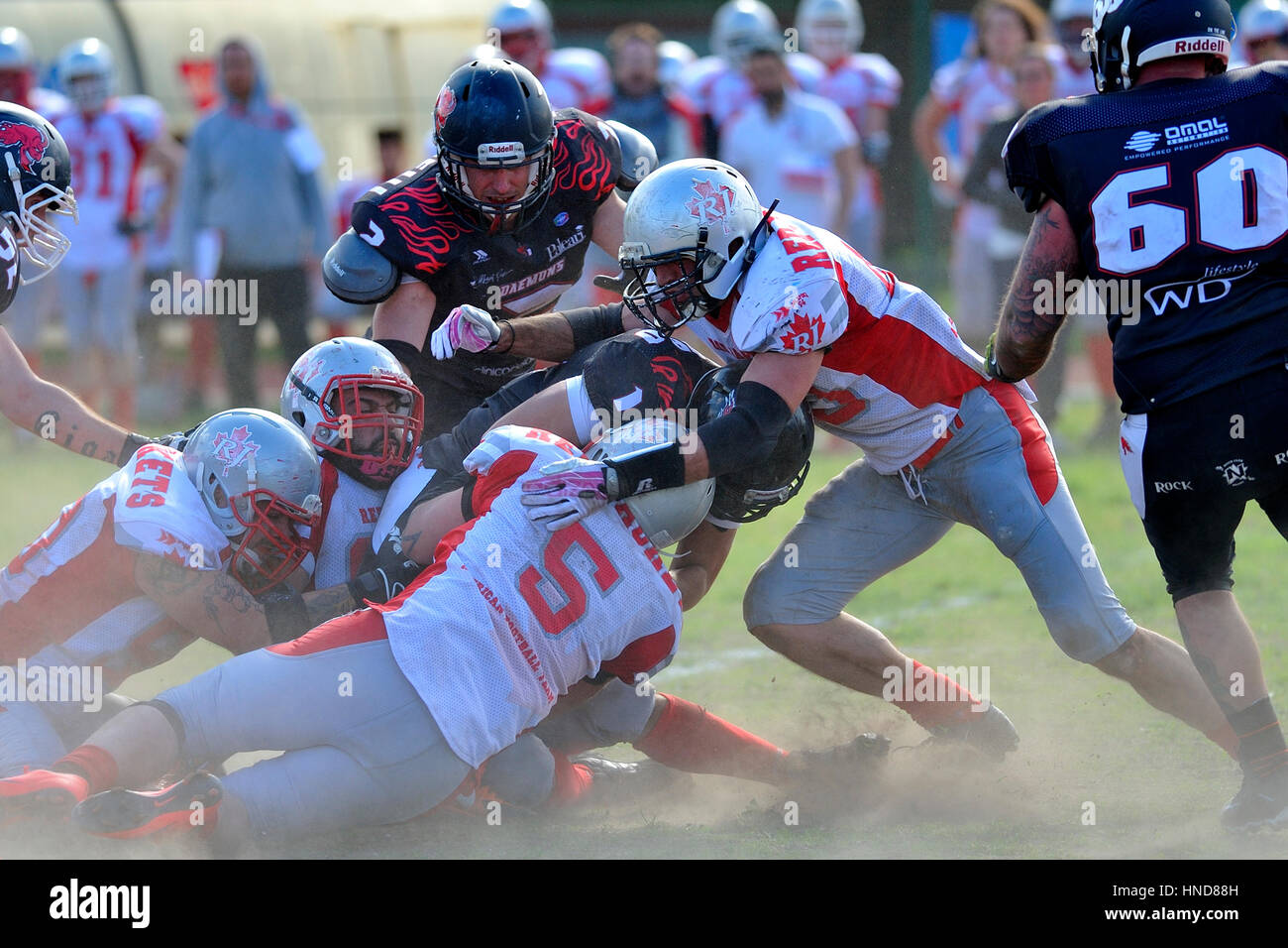 American Football players, in Italy Stock Photo - Alamy