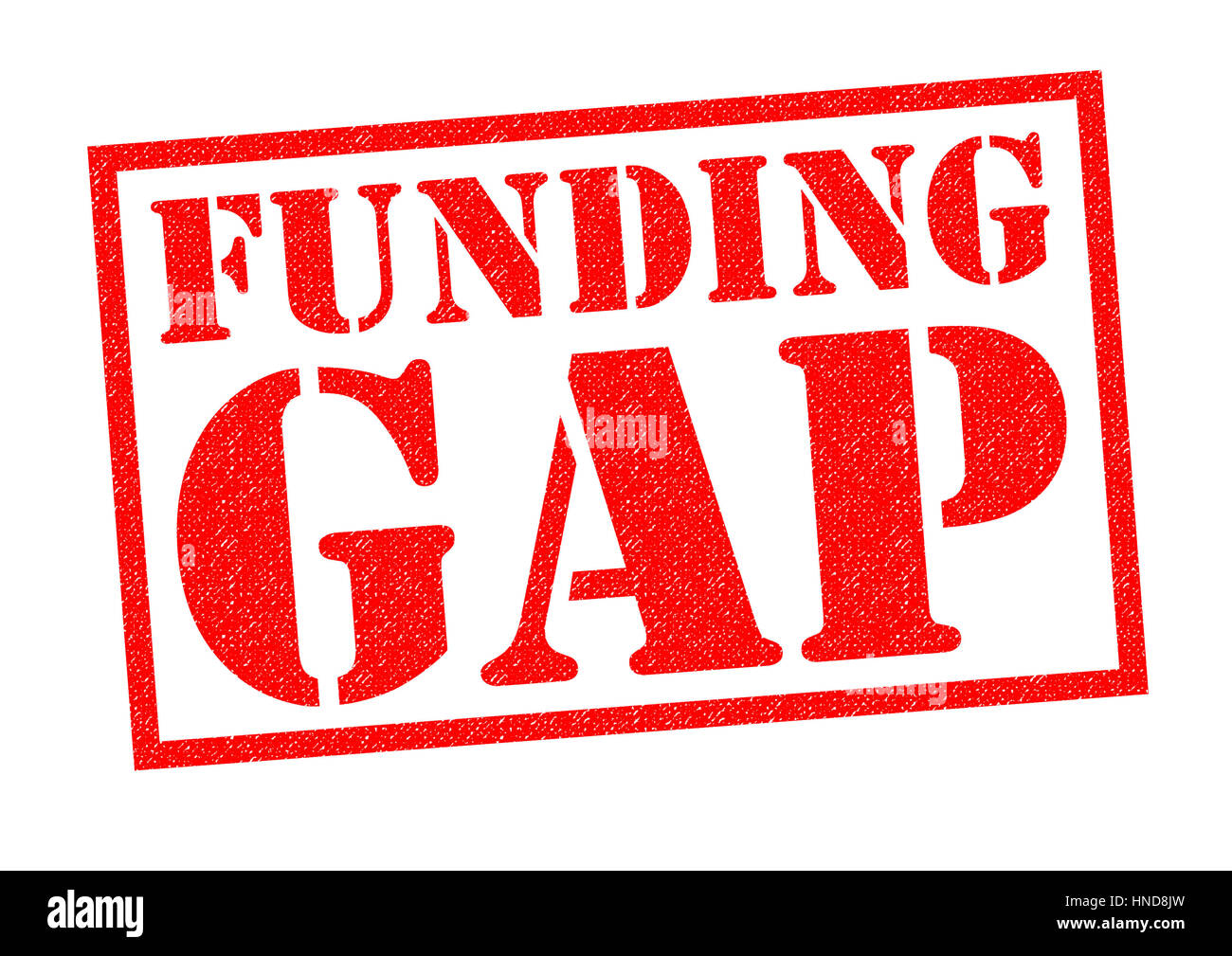 FUNDING GAP red Rubber Stamp over a white background Stock Photo - Alamy