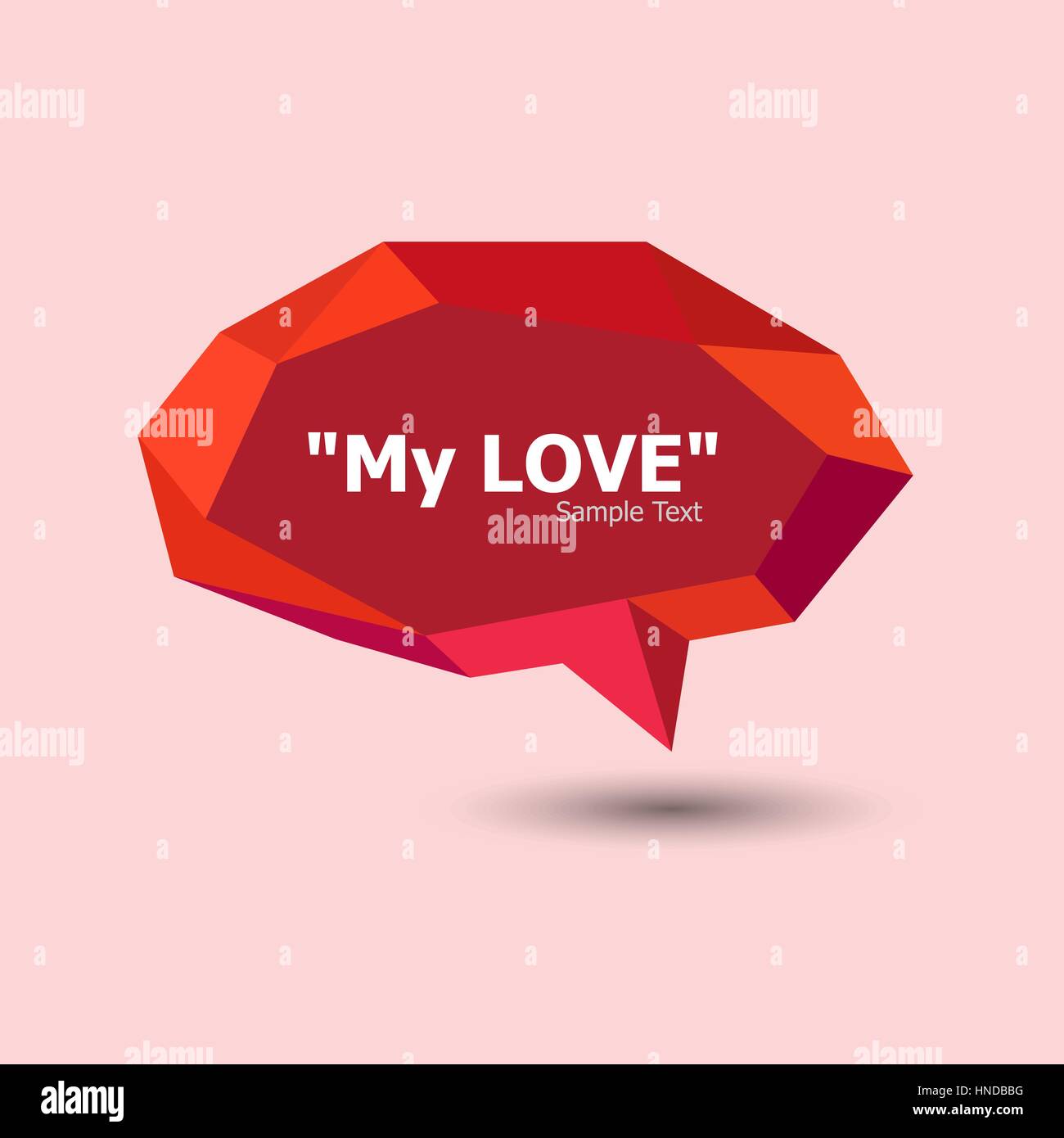 Red polygonal geometric speech bubble, stock vector Stock Vector Image ...