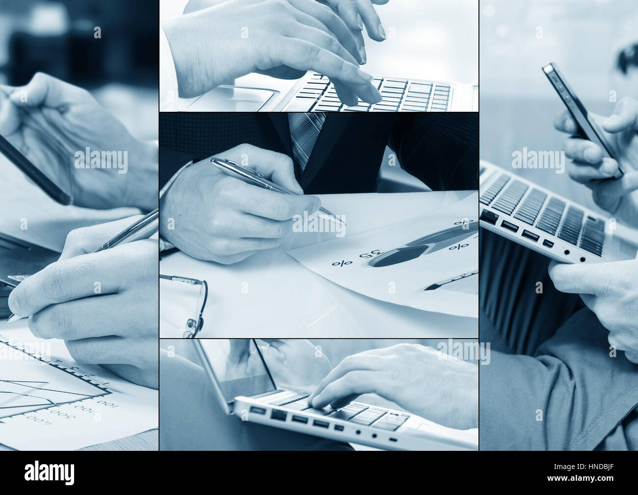 business theme photo collage composed of few images Stock Photo - Alamy