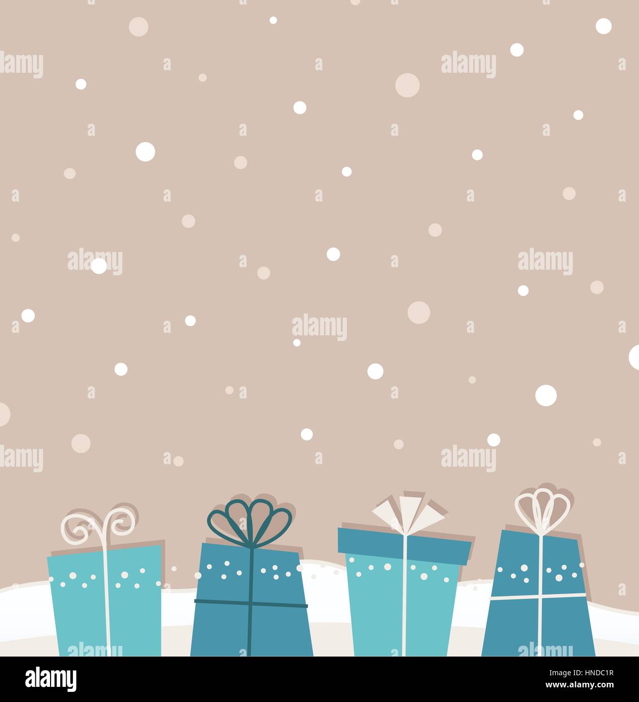 Retro xmas background with Blue gifts. Original art background Stock ...