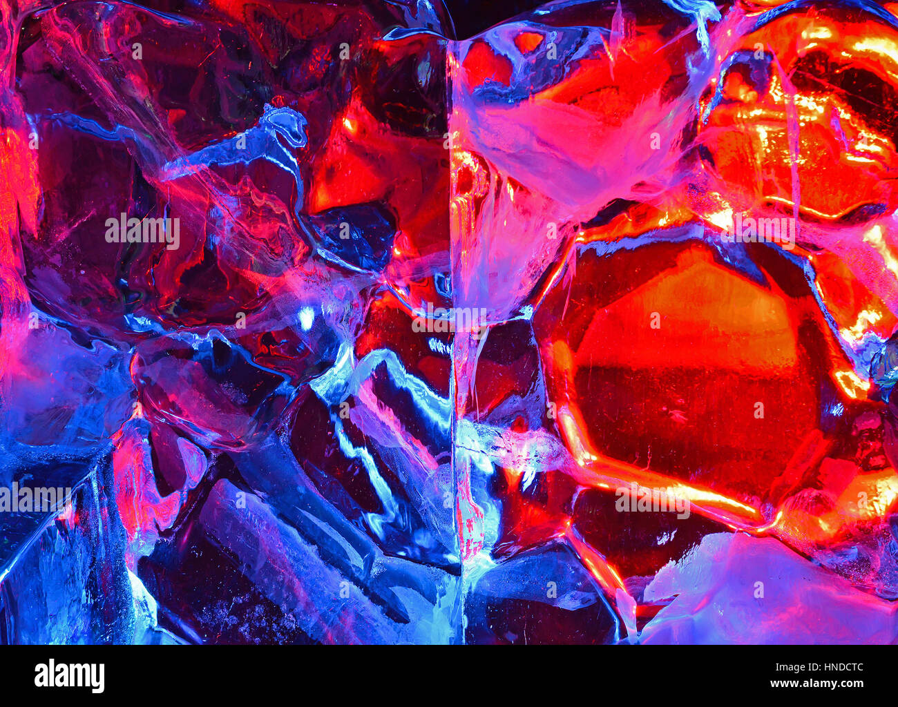 Abstract figure made of ice with a bright light Stock Photo - Alamy