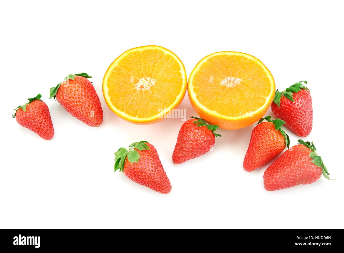 orange and strawberry isolated on white background Stock Photo - Alamy