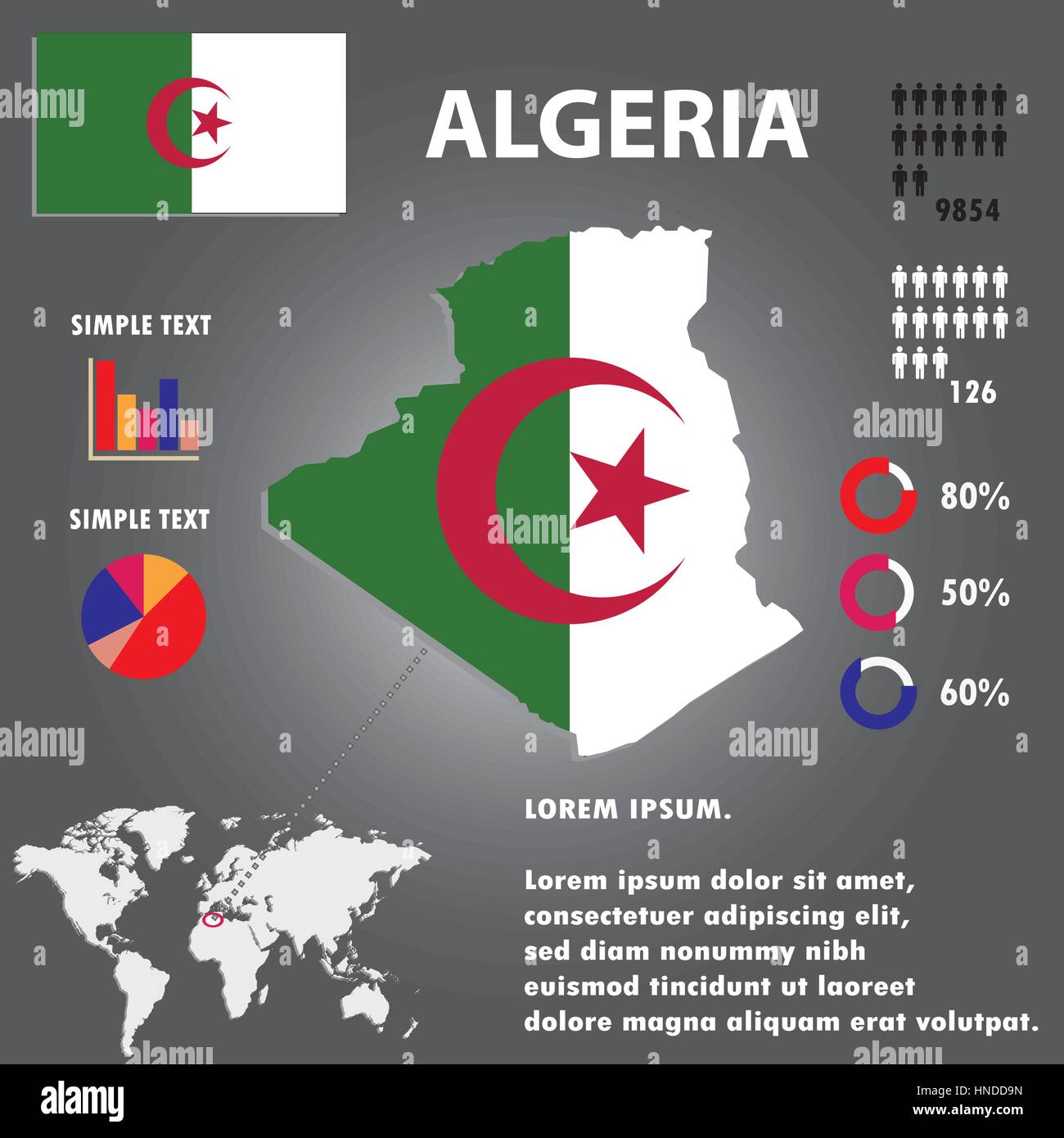 Algeria Country Infographics Template Vector Stock Vector Image & Art ...