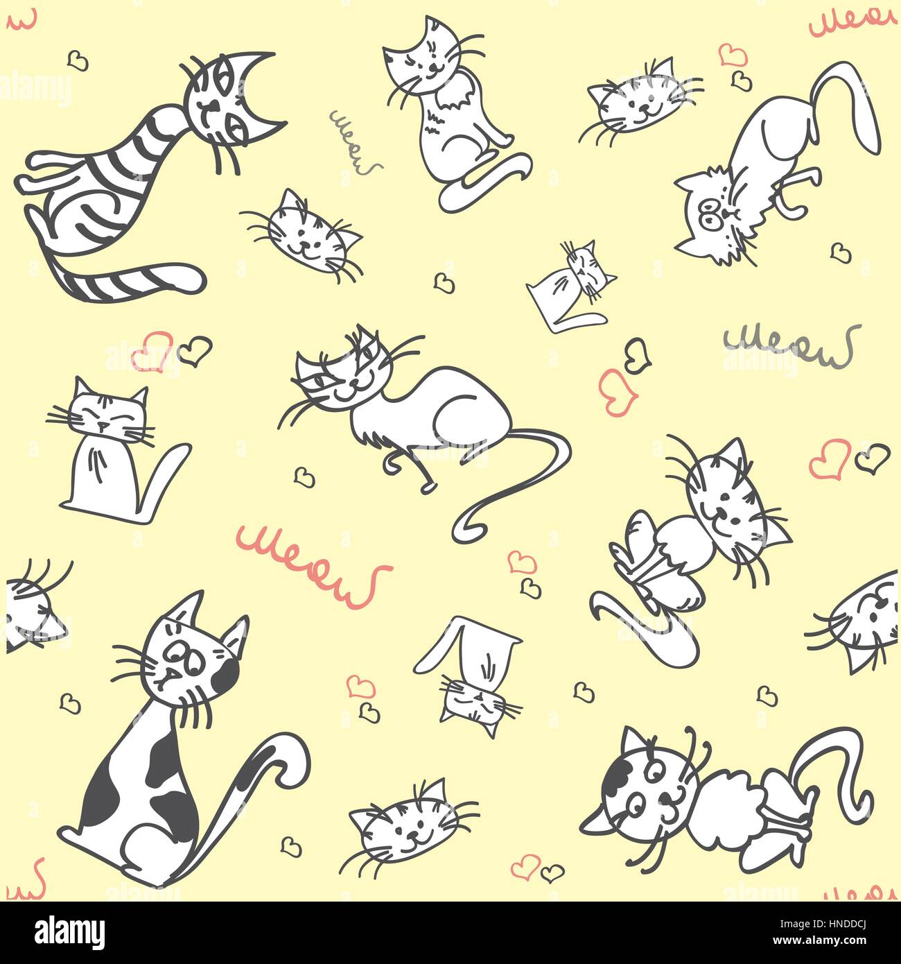 seamless cat pattern, vector illustration Stock Vector Image & Art - Alamy