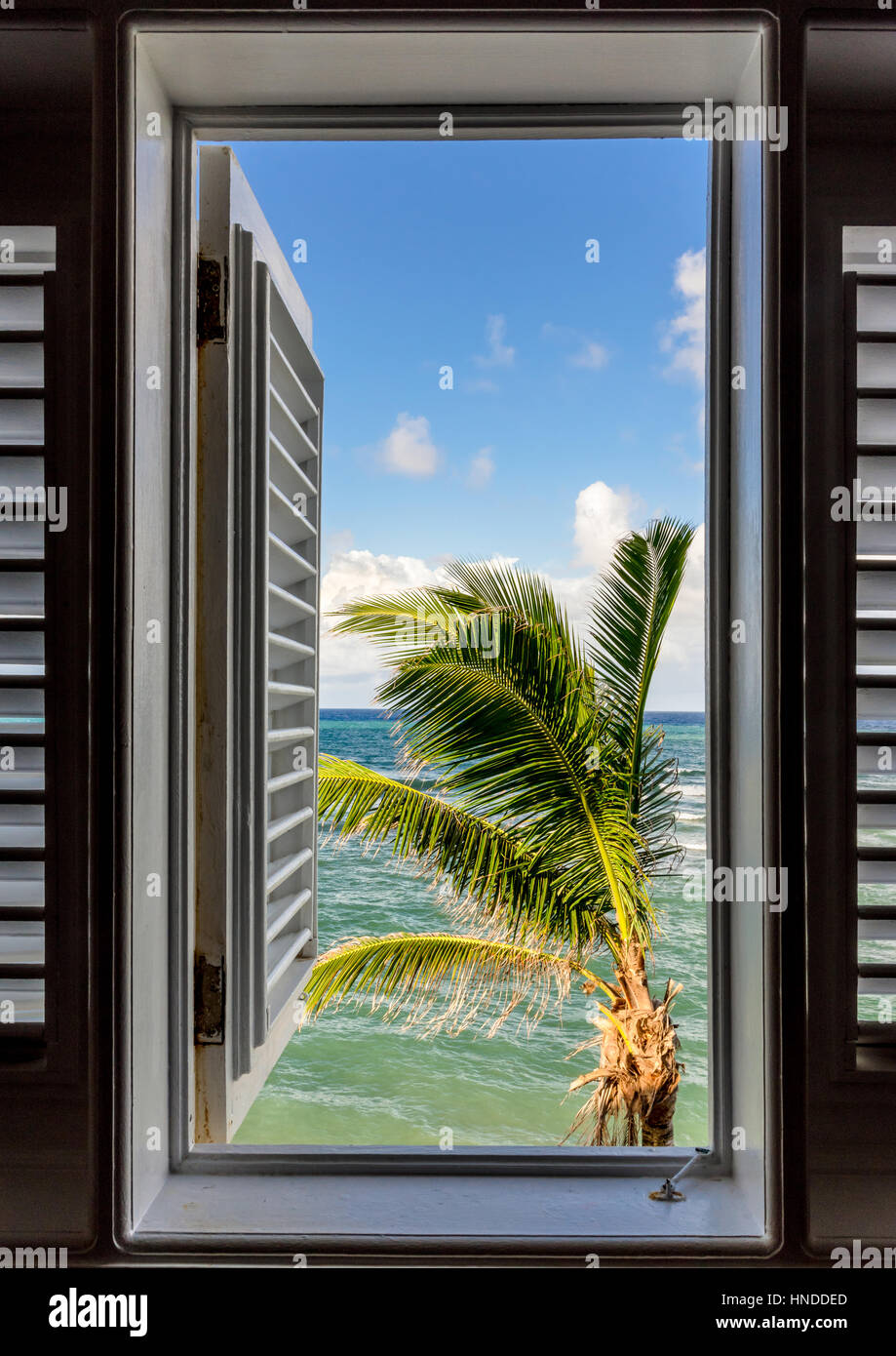 Louvered shutter barbados hi-res stock photography and images - Alamy