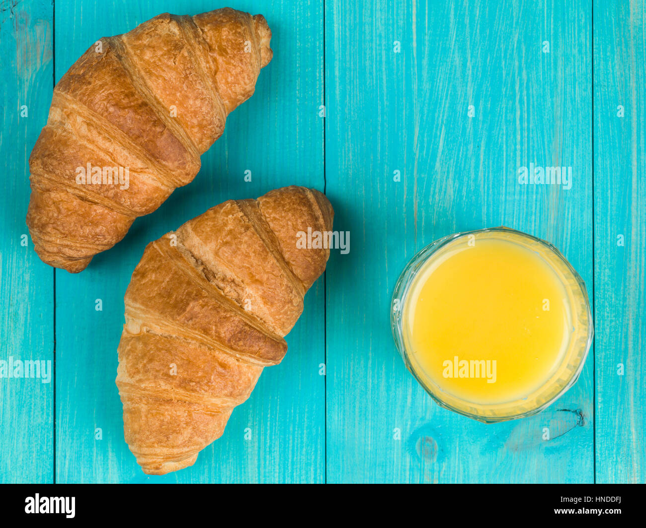 Healthy Croissants And Orange Juice Breakfast Stock Photo - Alamy