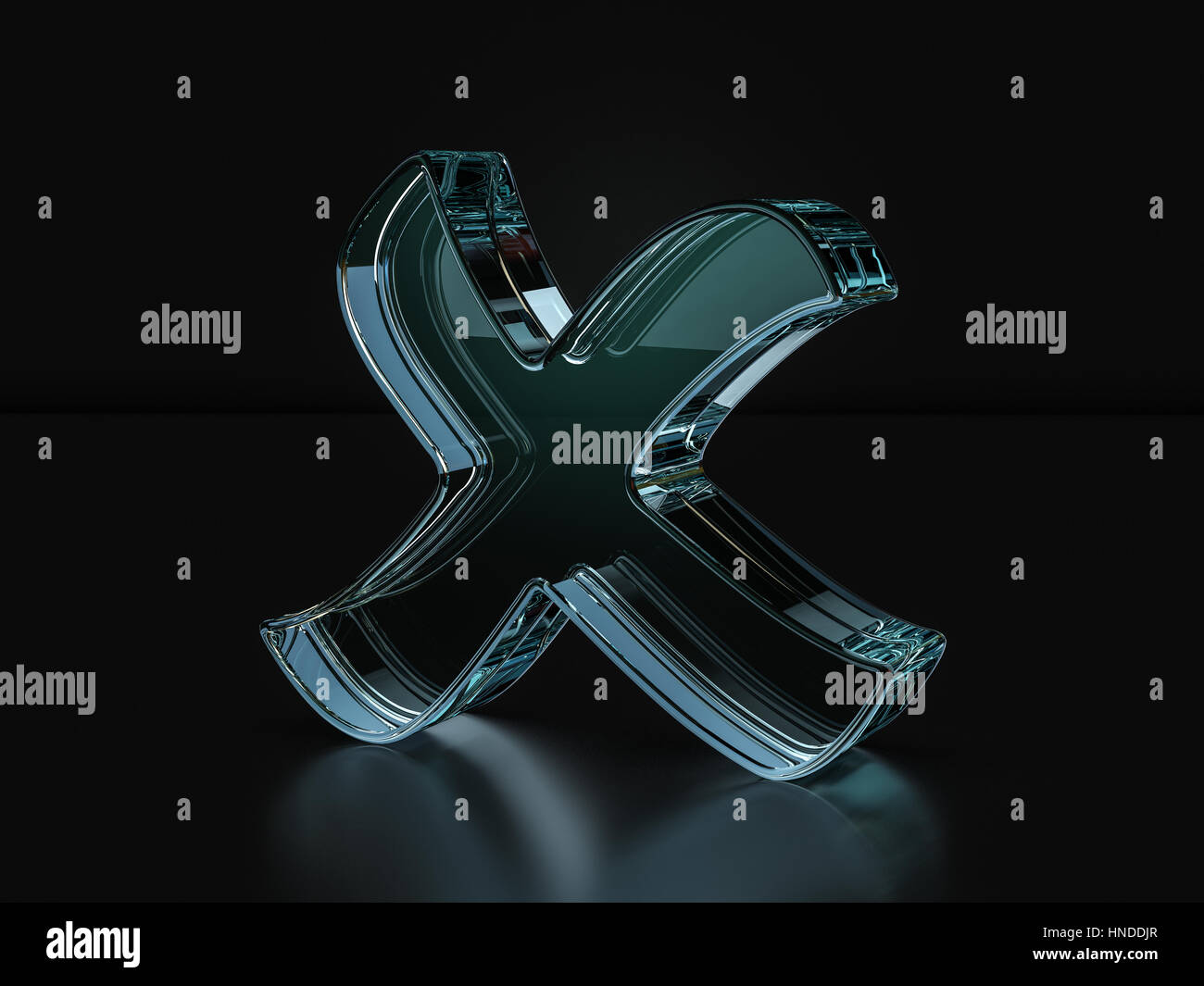 Glass cancel symbol on a black background. 3D illustration Stock Photo ...