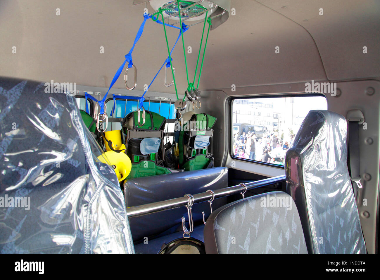 Rescue Equipments in the Back Seats of the Police Rescue Vehicle Stock ...